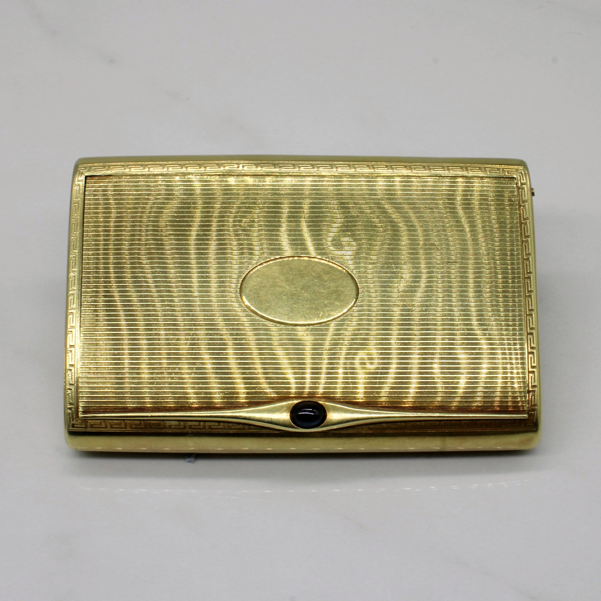 14k Yellow Gold & Sapphire Cigarette Case | 0.60ct