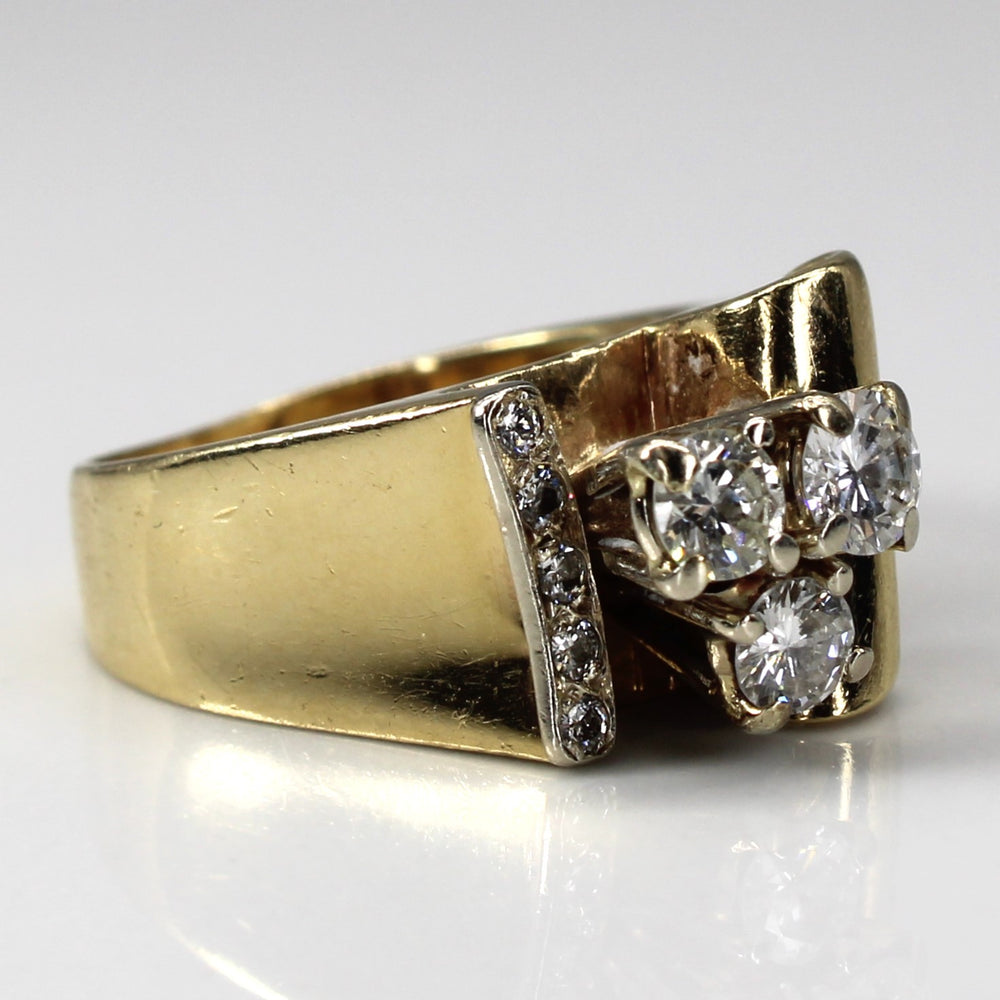 Offset Oval Diamond Engagement Ring | 1.20ctw | SZ 6