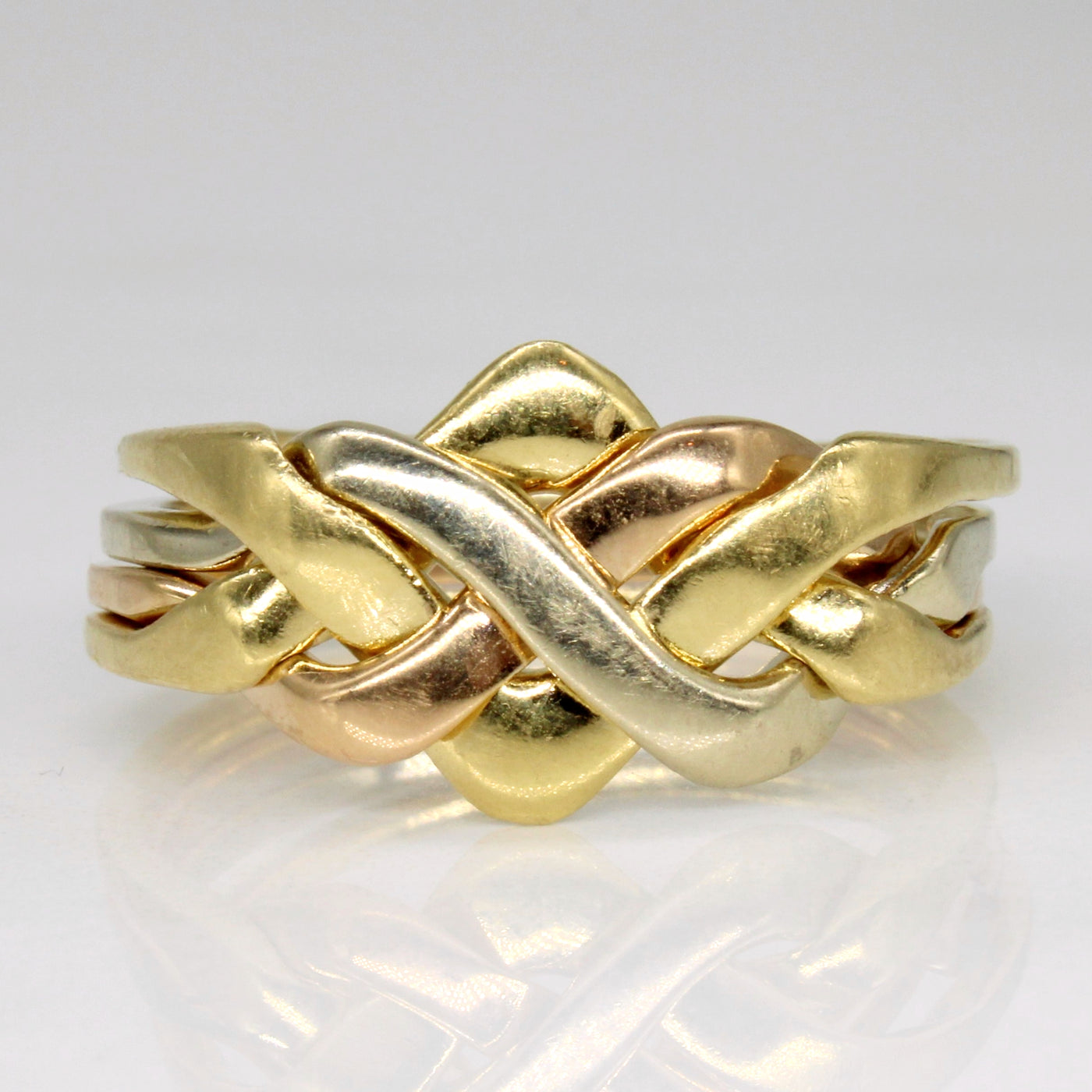 18k Yellow Gold Solved Puzzle Ring | SZ 6