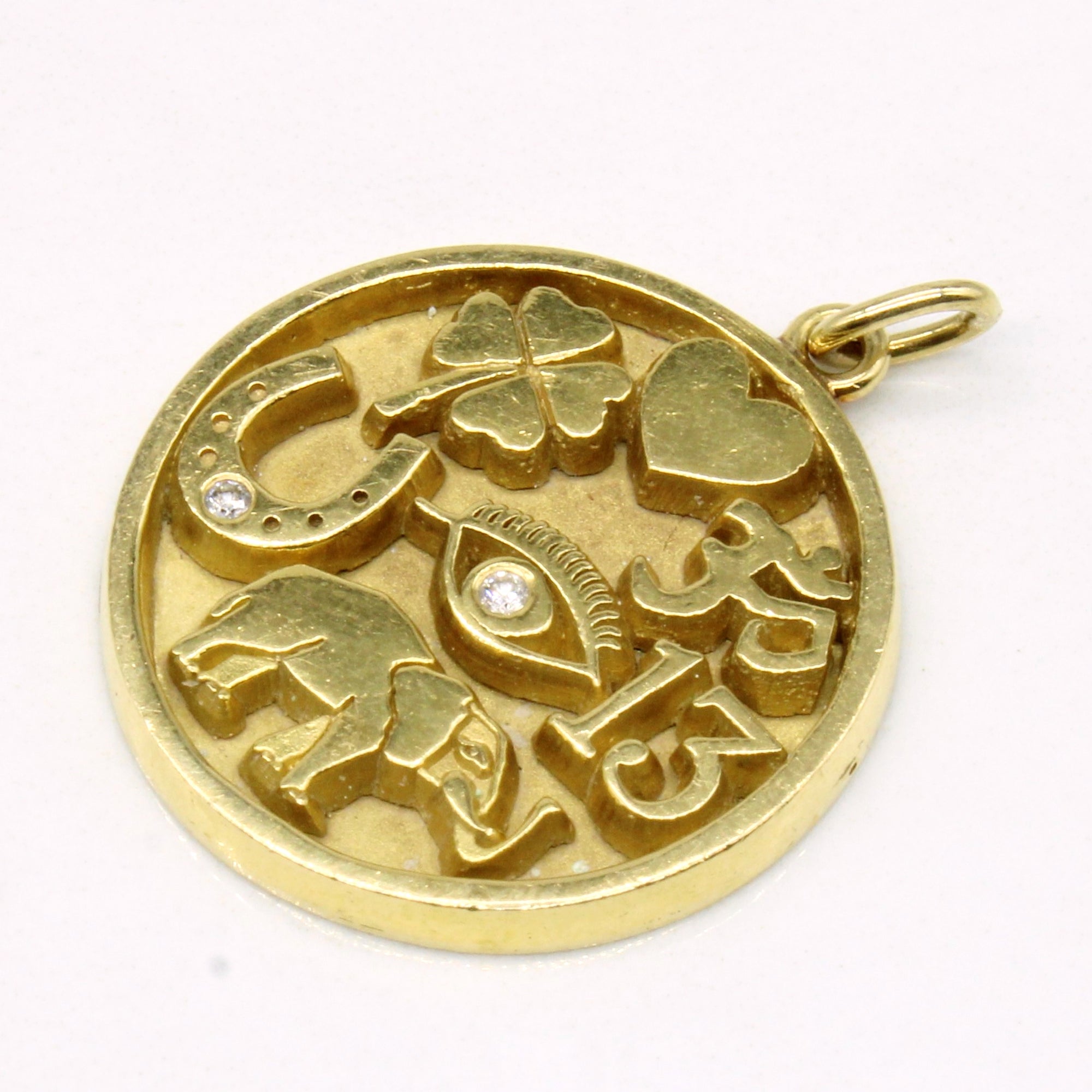 18k Diamond Good Luck Symbol Charm – 100 Ways