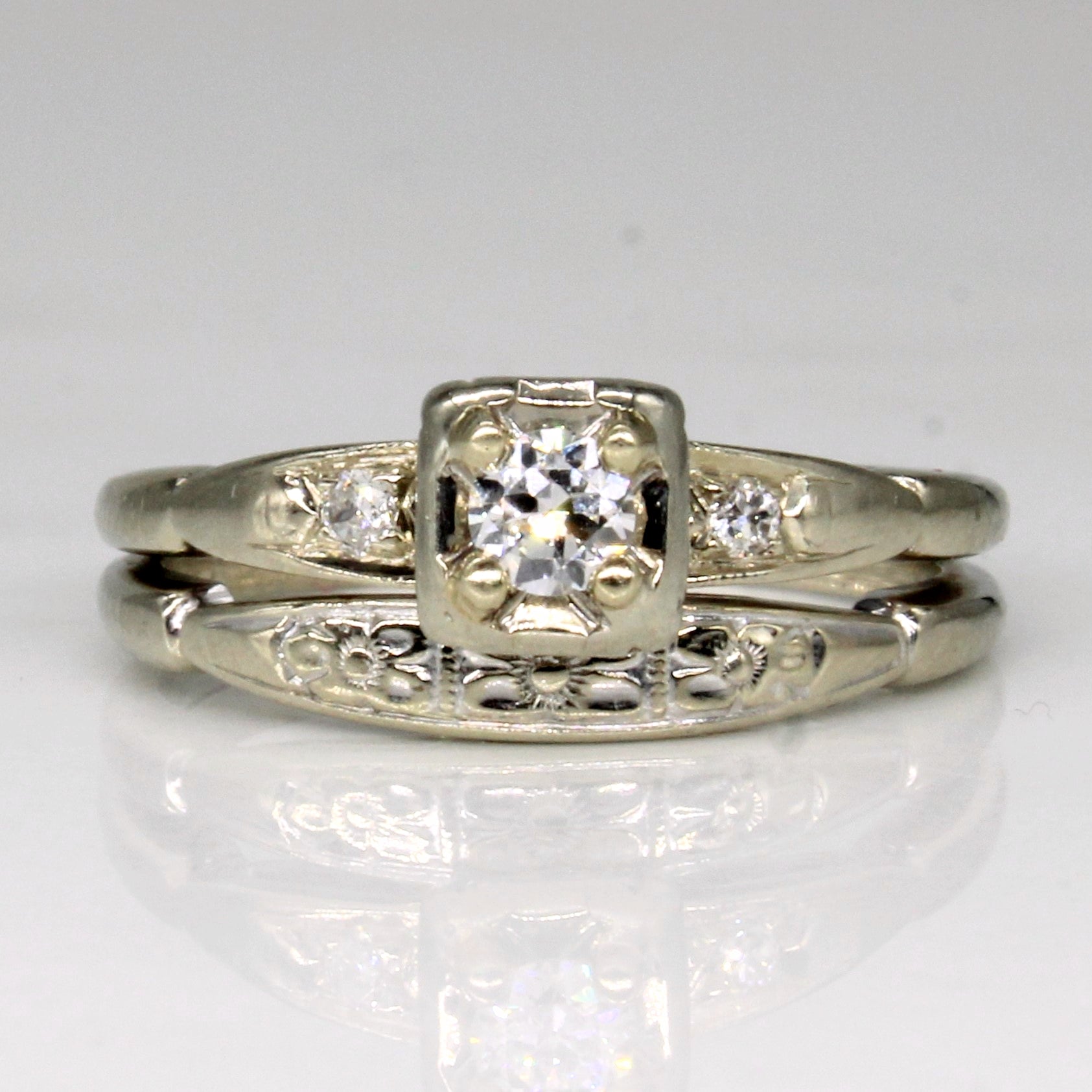 Diamond Fused Wedding Ring Set | 0.16ctw | SZ 5.75
