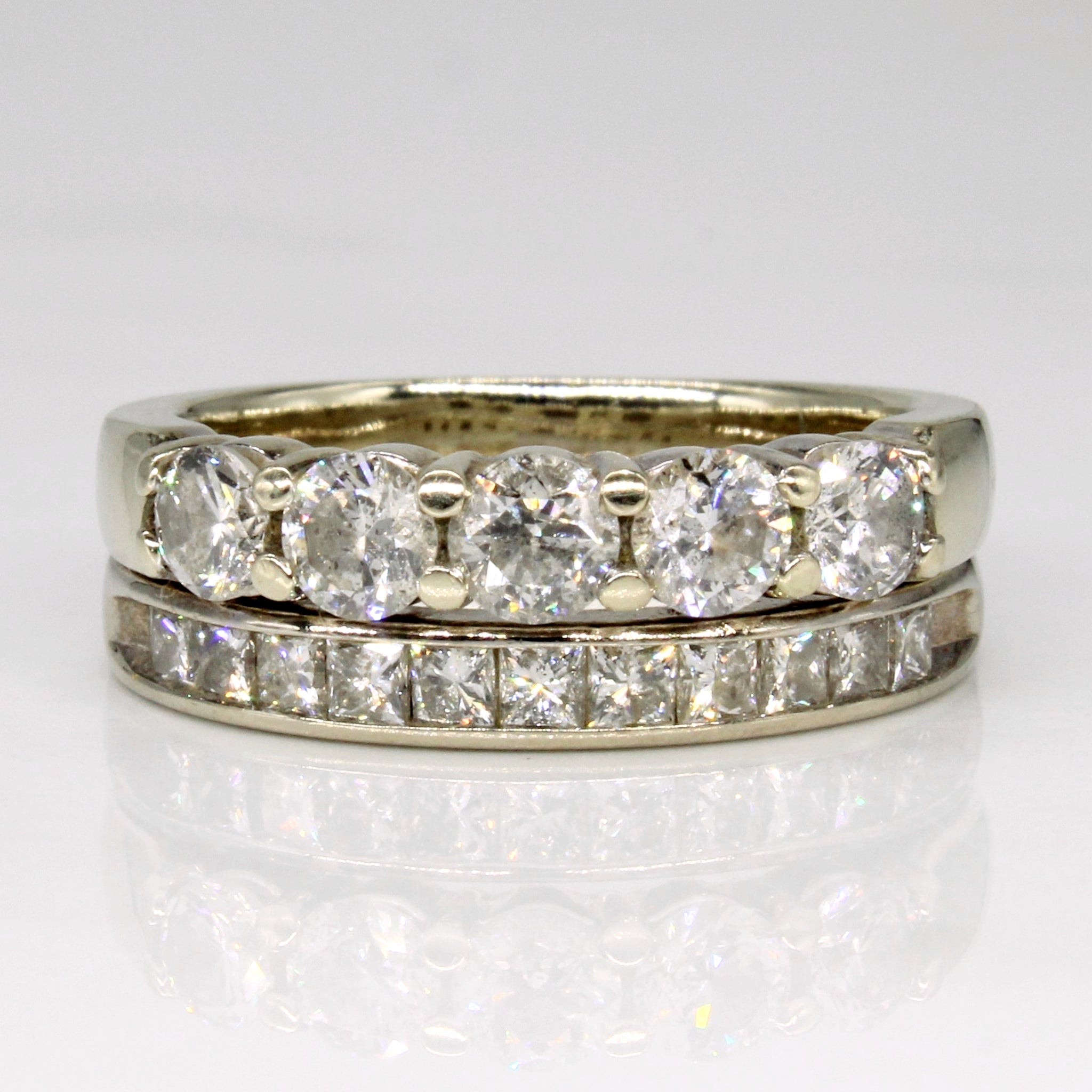 Diamond Soldered Engagement & Wedding 14k Ring Set | 1.08ctw | SZ 6