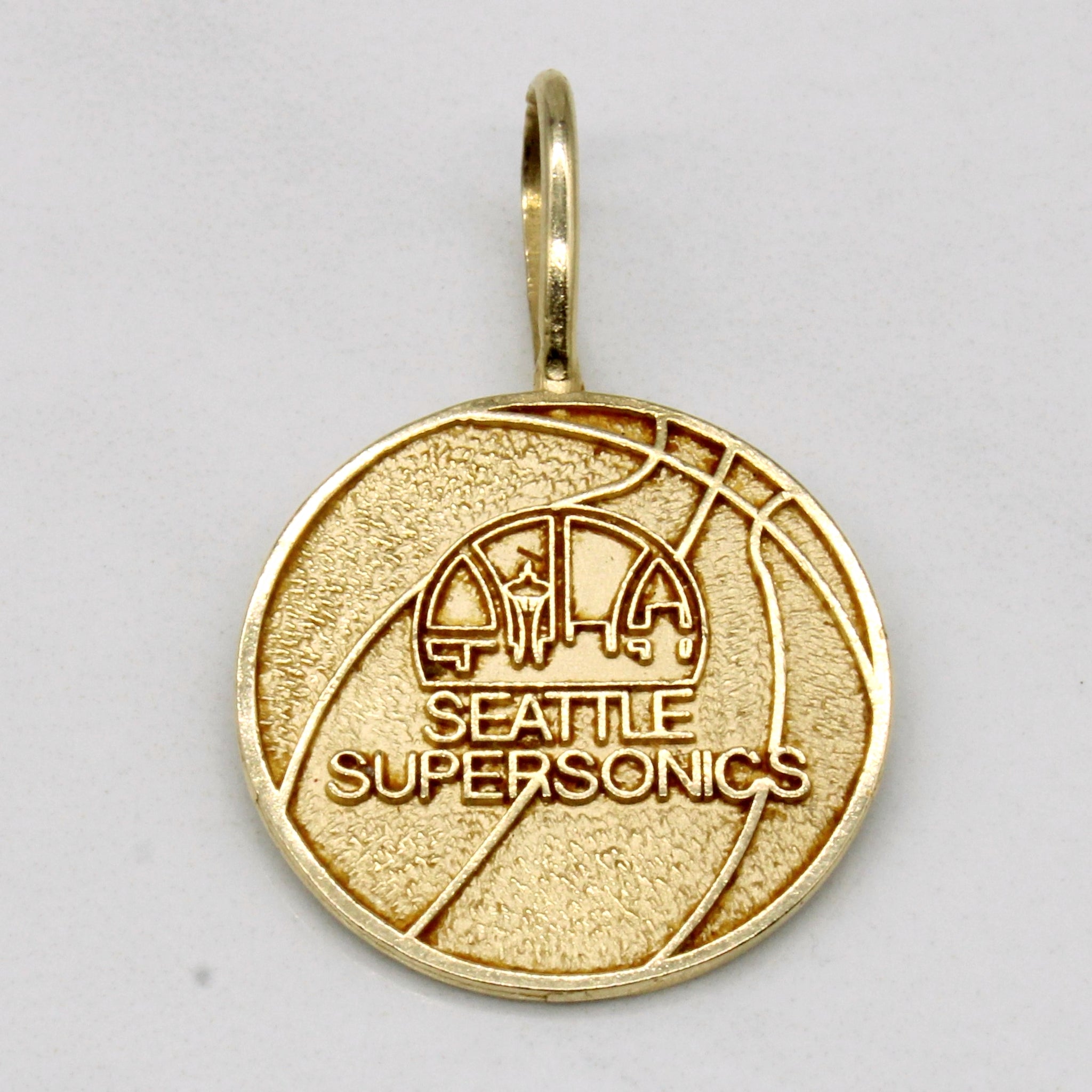 14k Yellow Gold Seattle Supersonics Charm