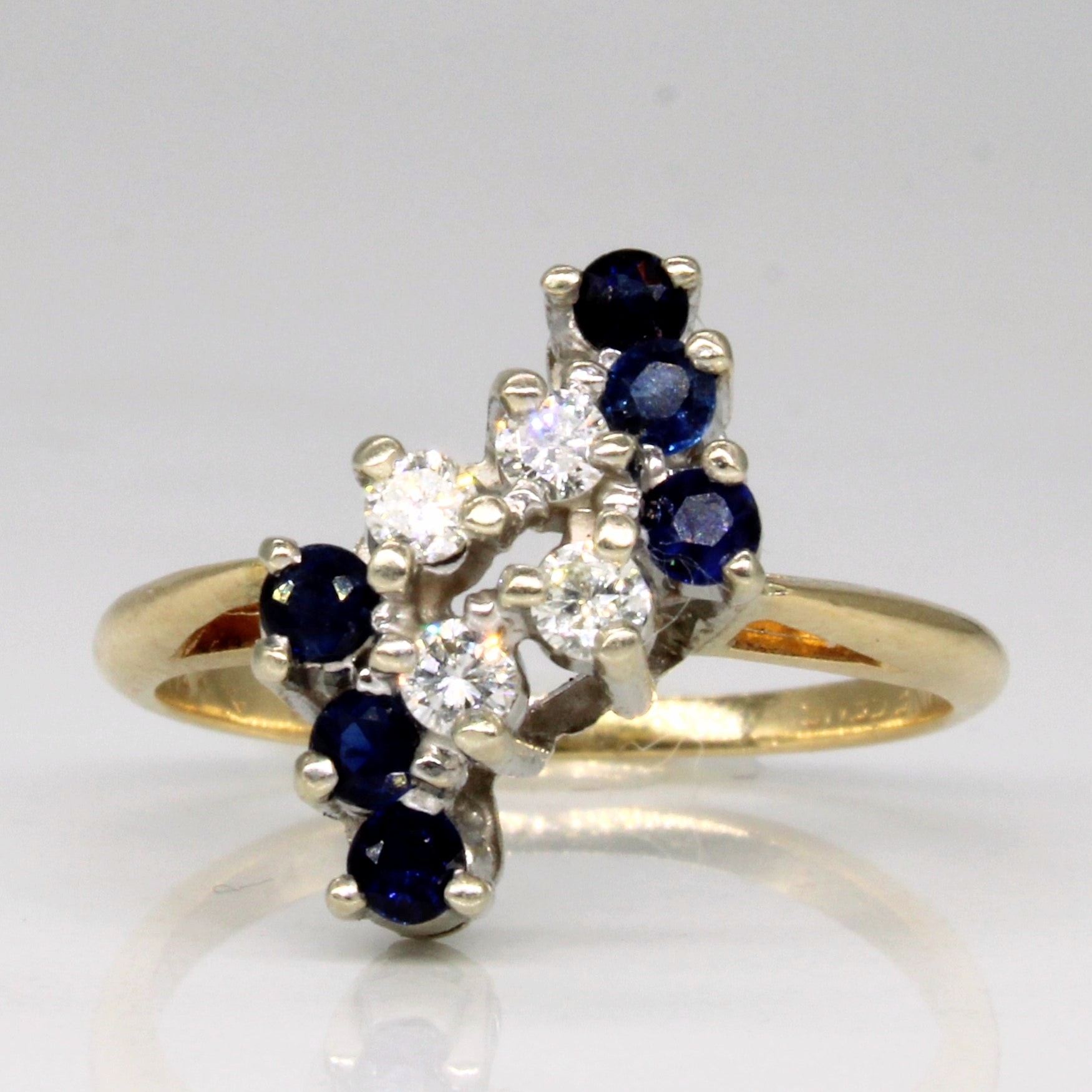 Sapphire & Diamond High Set Ring | 0.24ctw, 0.16ctw | SZ 6