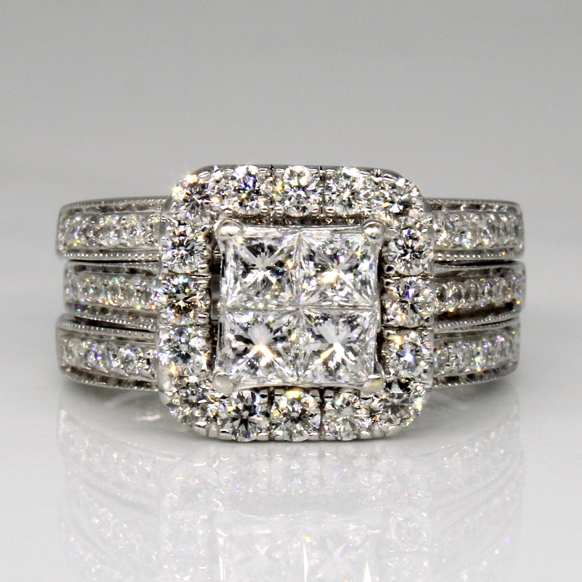 Diamond Fused Wedding Ring Set | 1.43ctw | SZ 5