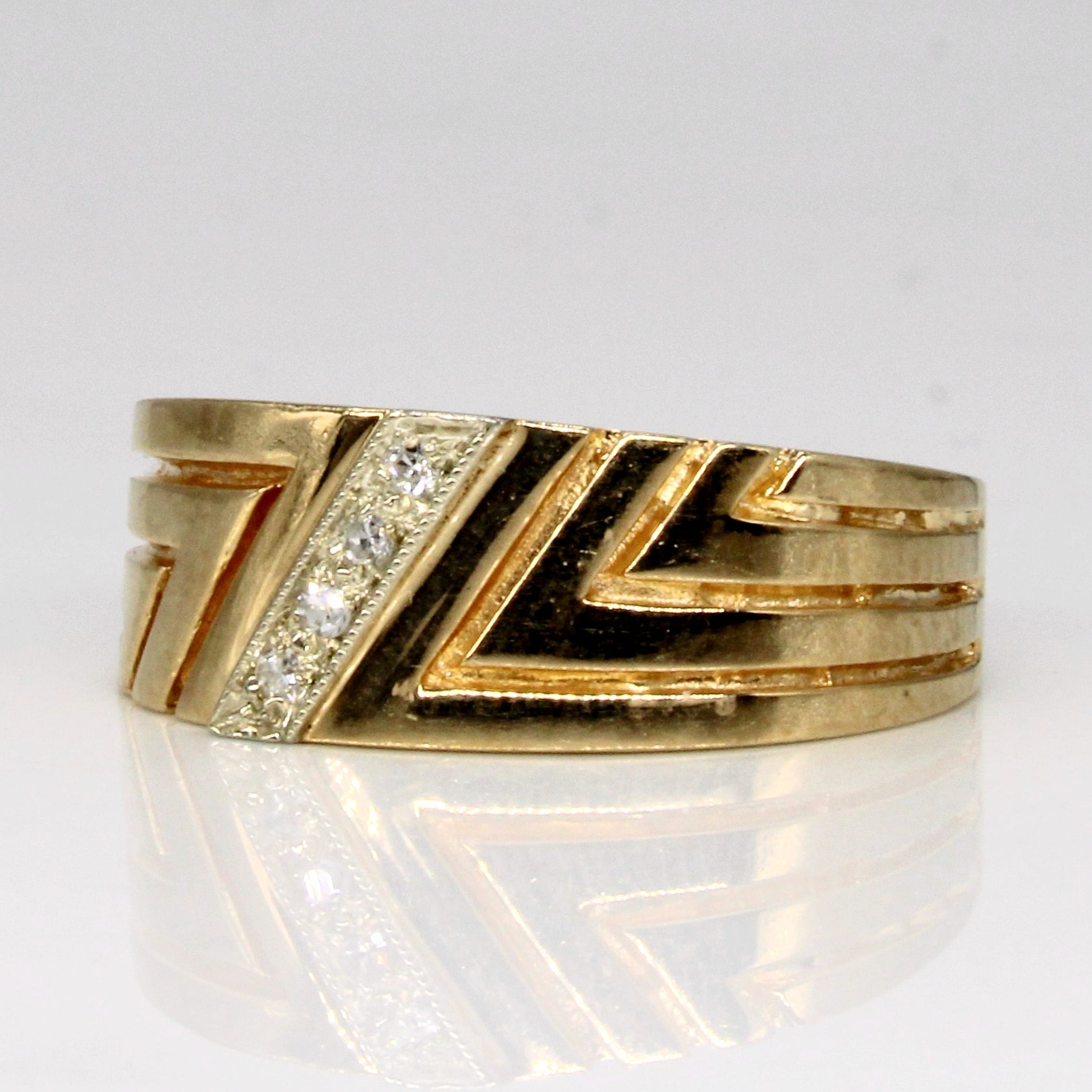 Diagonal Diamond Ring | 0.03ctw | SZ 6.75 | – 100 Ways