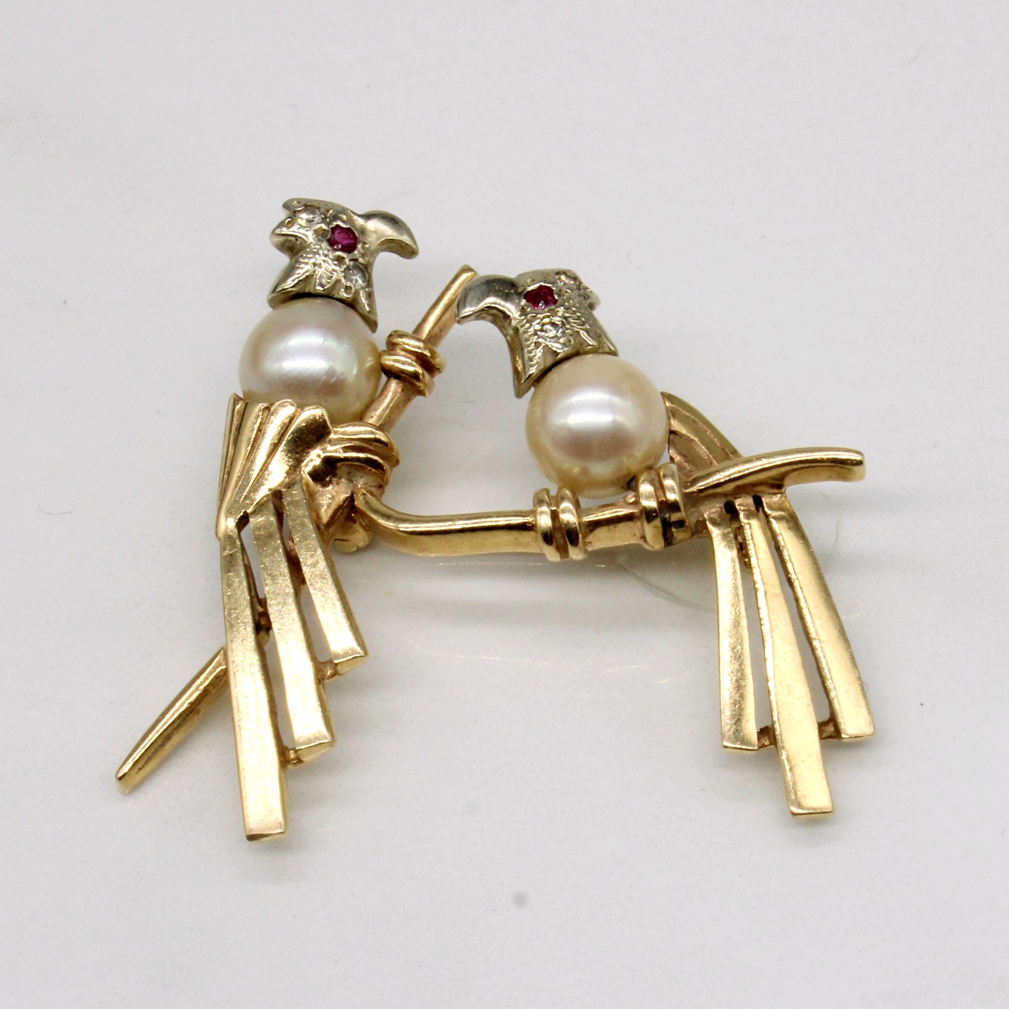 Multi Gem Exotic Bird Brooch | 0.08ctw