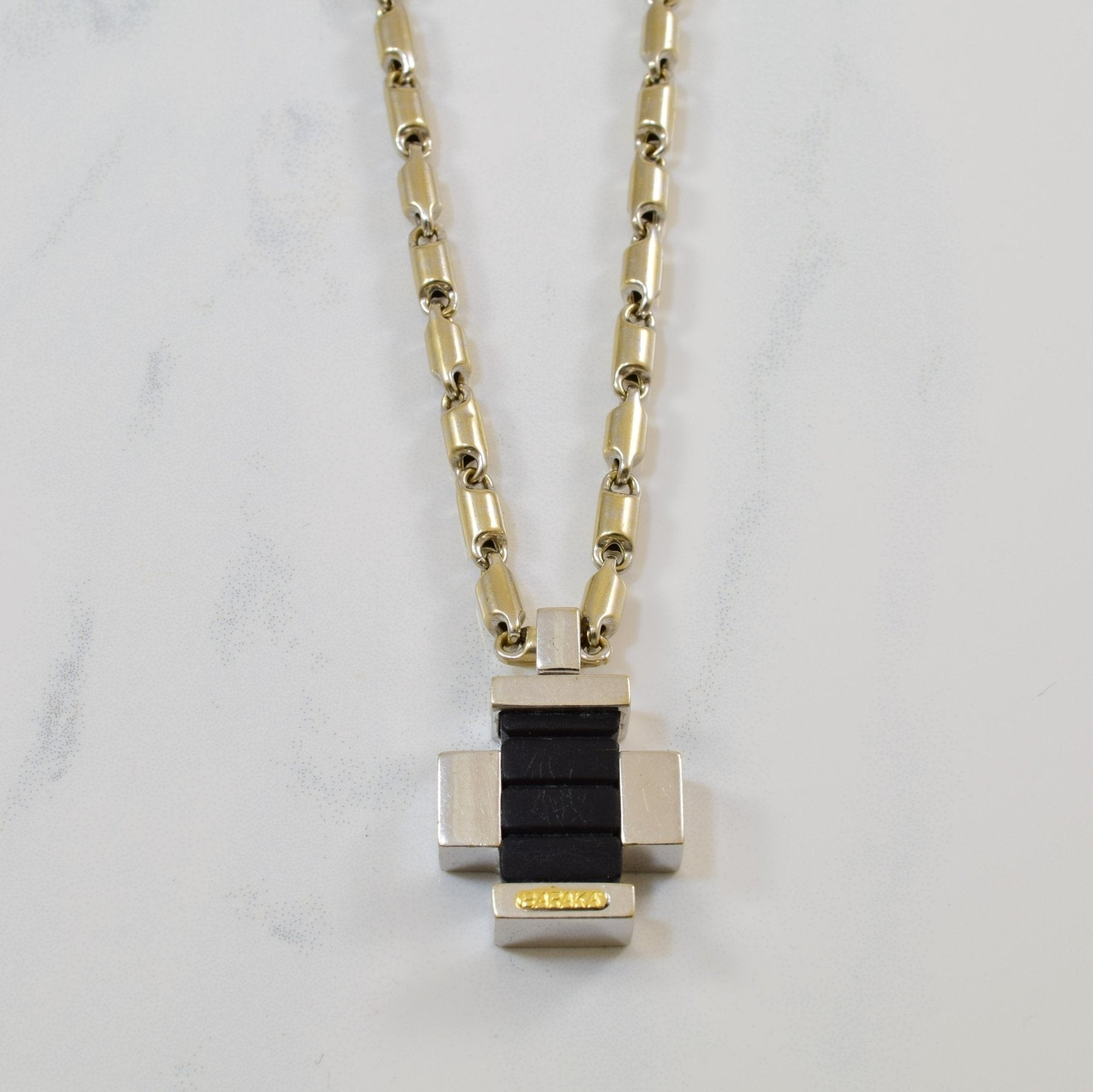 'Baraka' Rubber & Gold Necklace | 23"