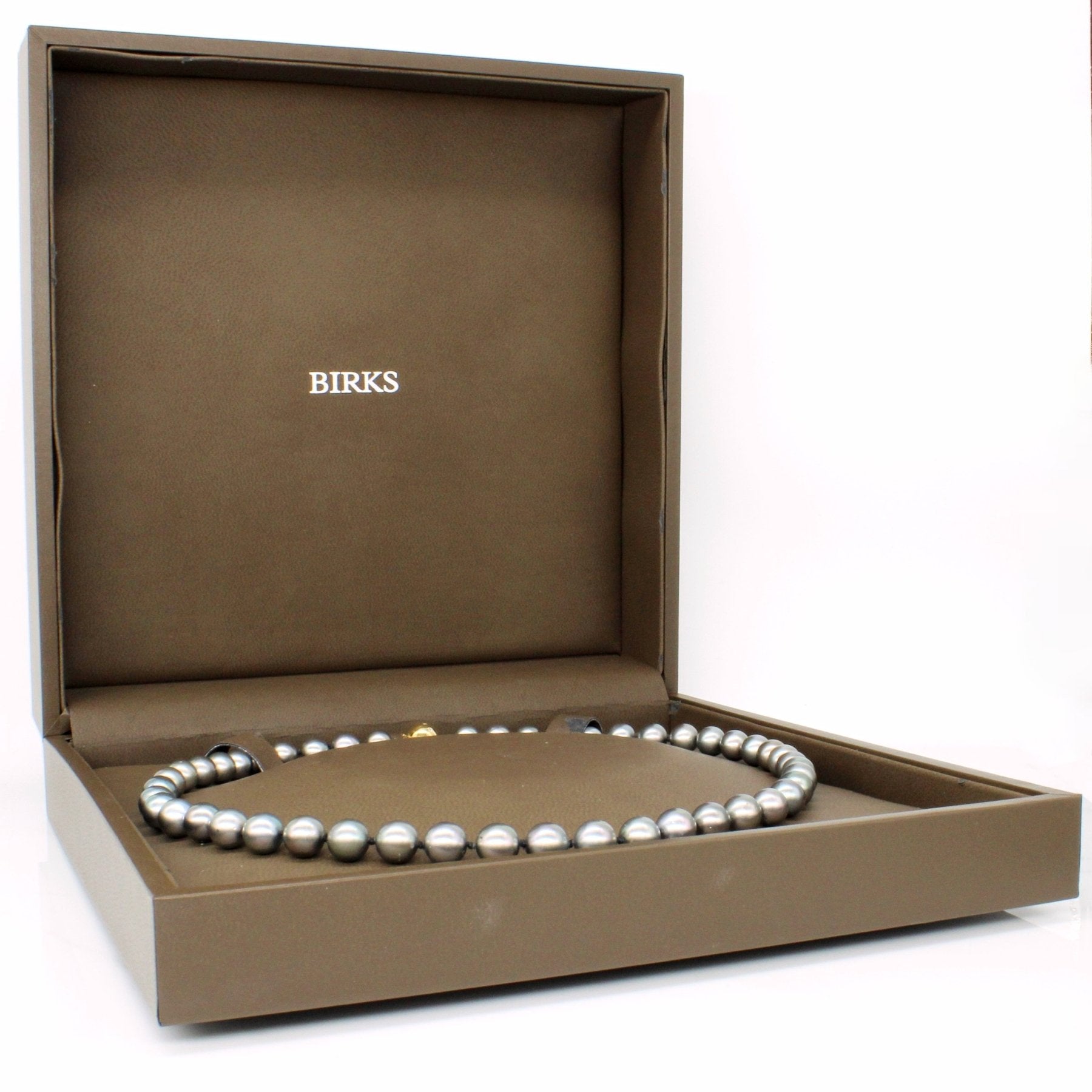 'Birks' Black Pearl & Diamond Necklace | 0.03ctw | 18"