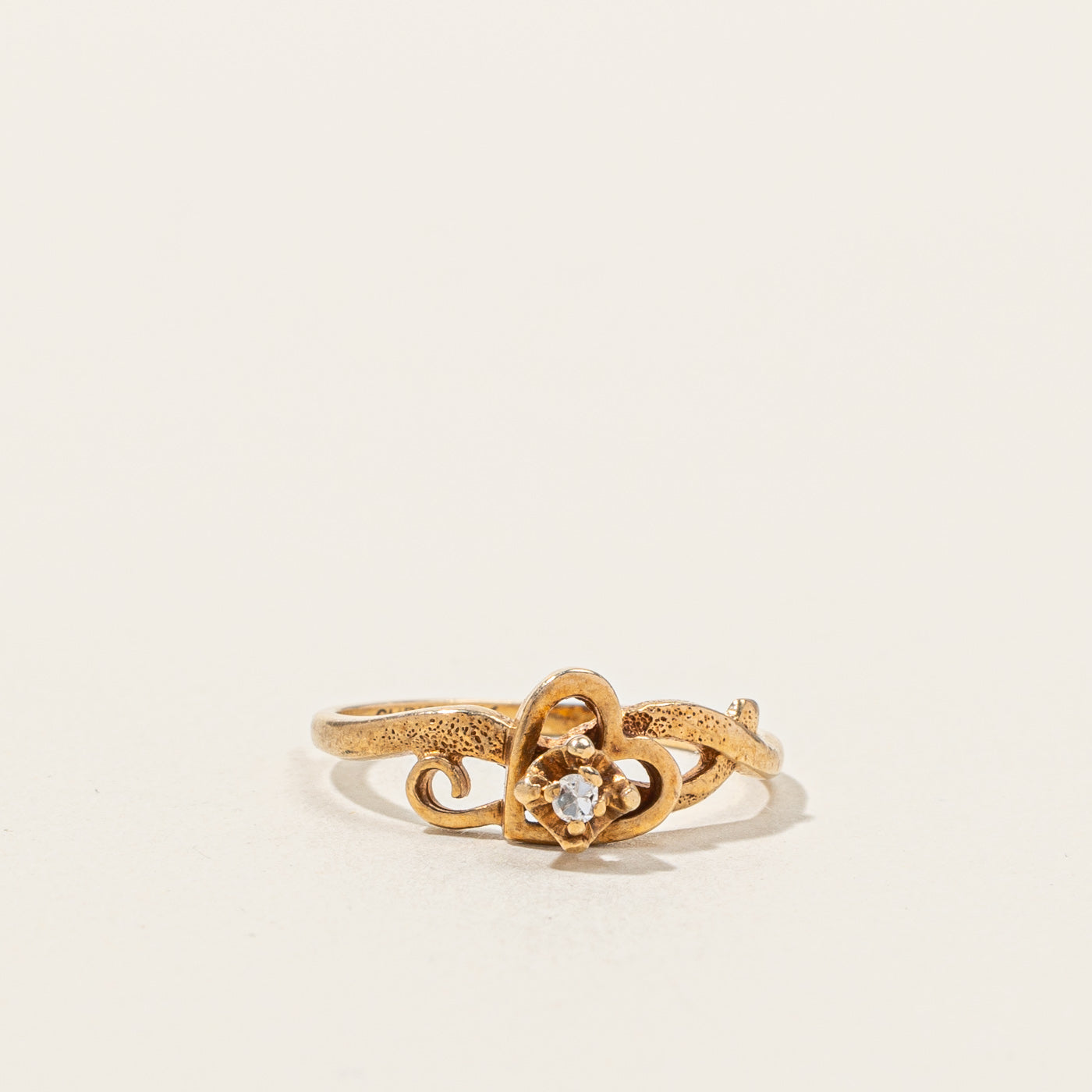 Diamond Heart Design Ring | 0.02ct | SZ 4.5