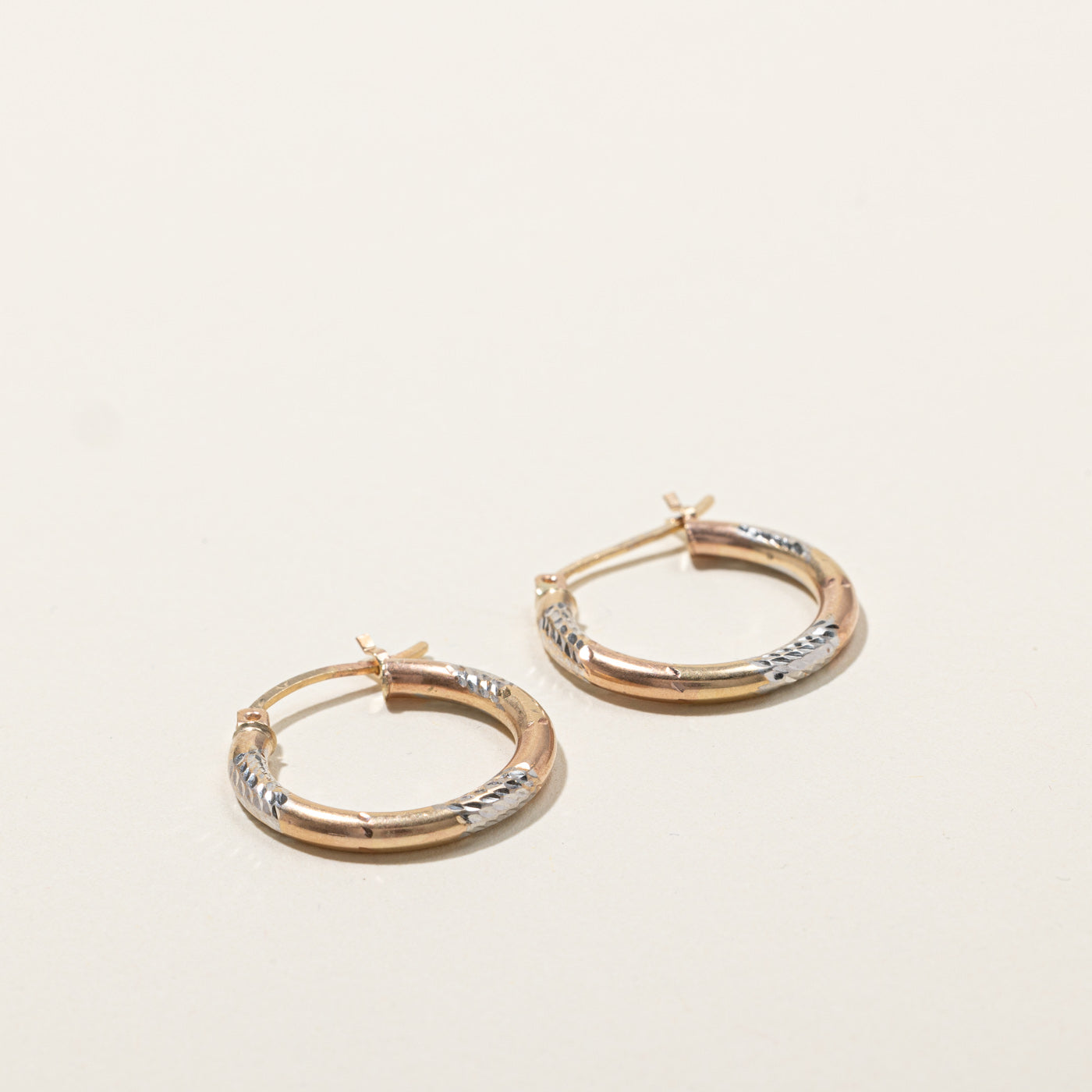 Two Tone Gold Hoops