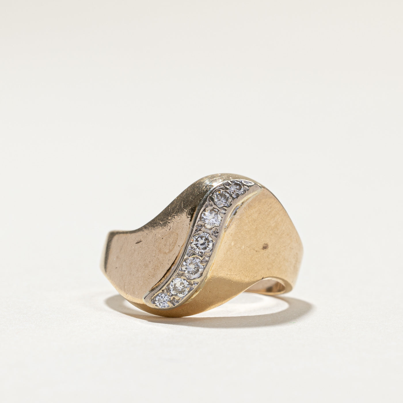 Diamond Wide Wave Ring | 0.15ctw | SZ 6.25