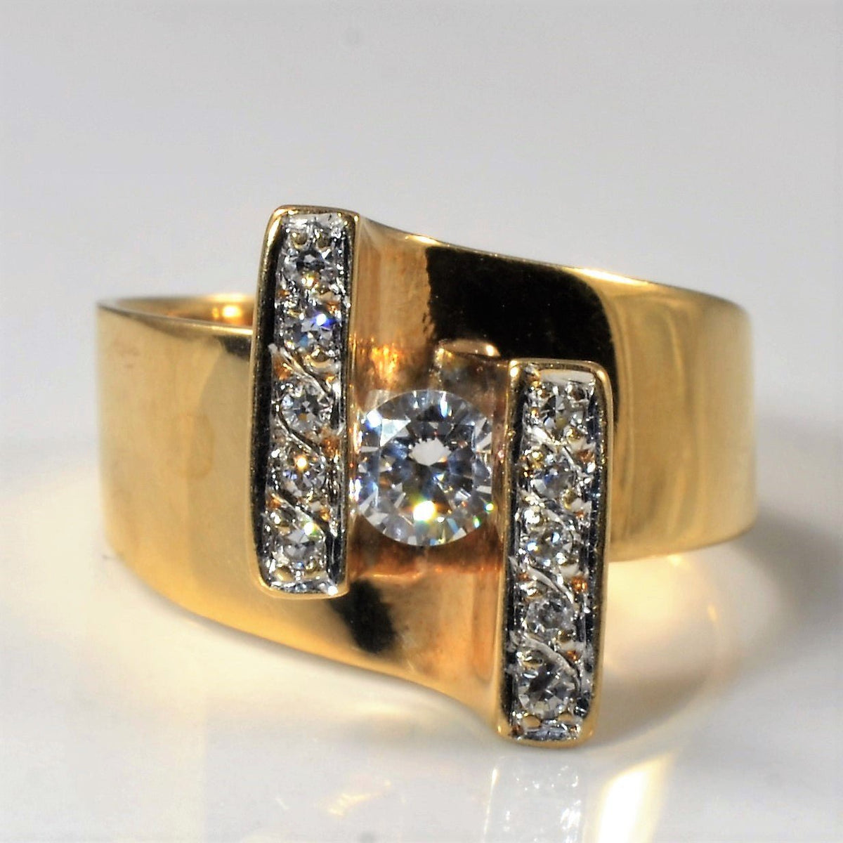 Offset Oval Diamond Engagement Ring | 1.20ctw | SZ 6