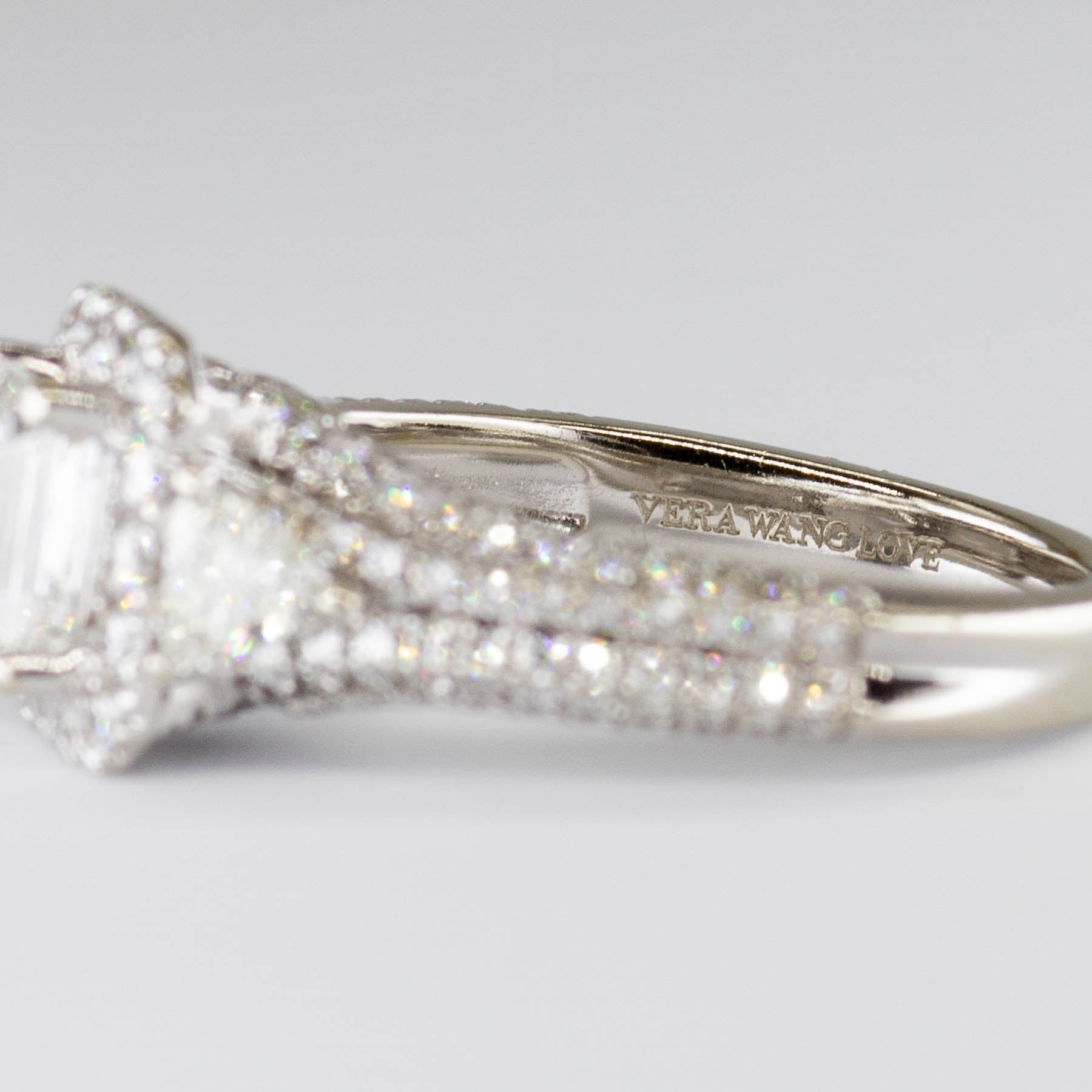 'Vera Wang' Emerald Cut Diamond Halo Engagement Ring | 2.23ctw | SZ 6. – 100 Ways