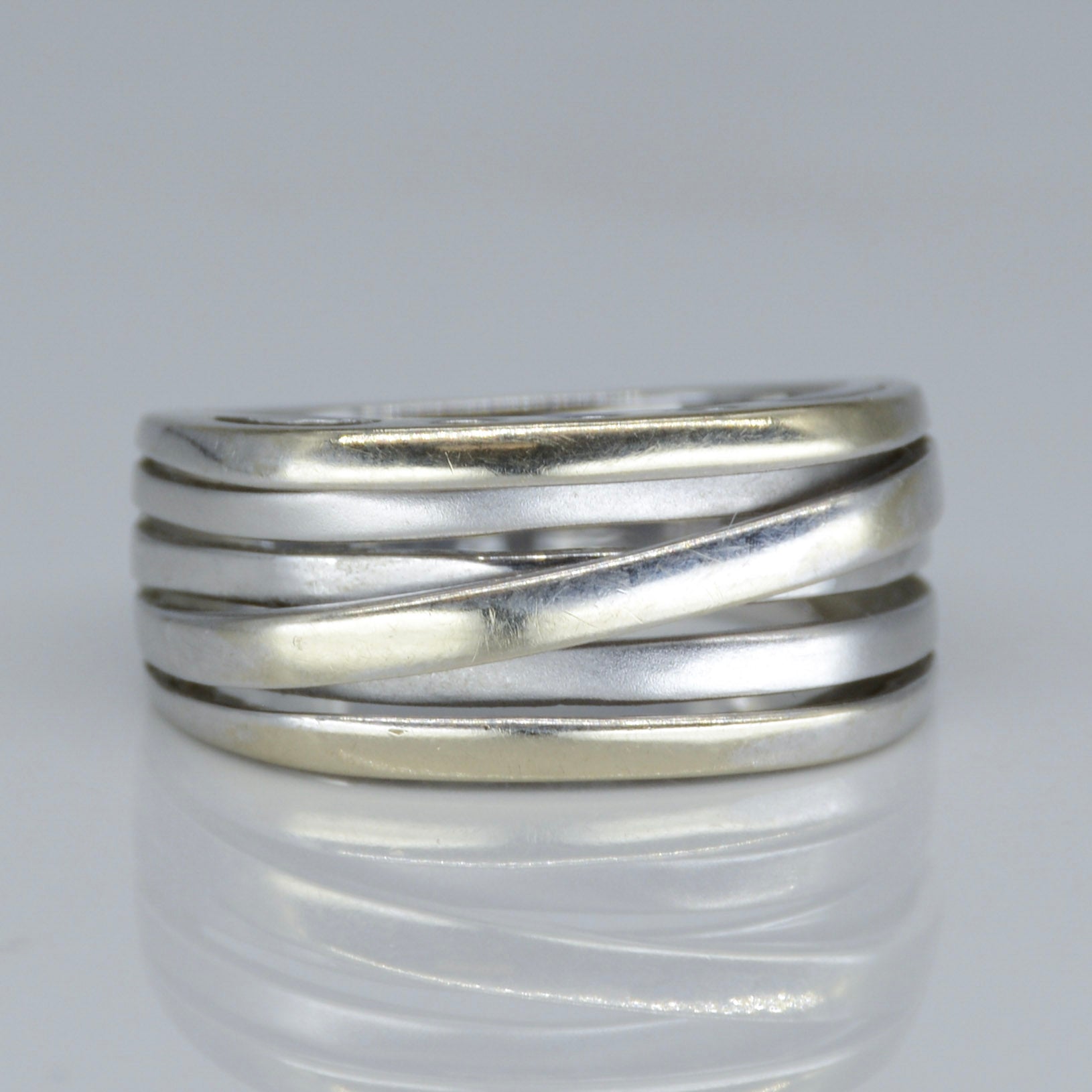 Layered Twist White Gold Ring | SZ 7.25