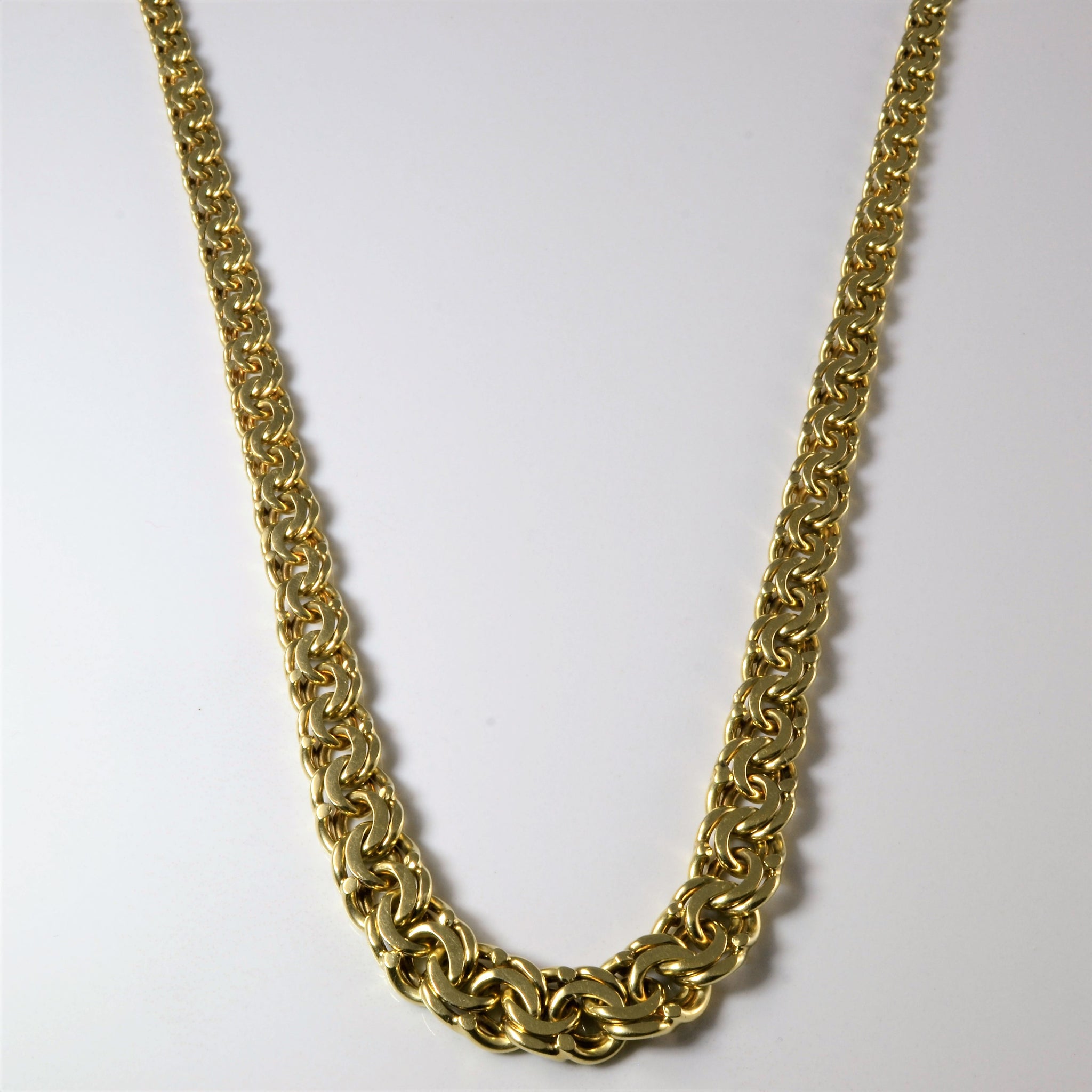14k Tapered Kings Braid Chain Necklace | 18.5"