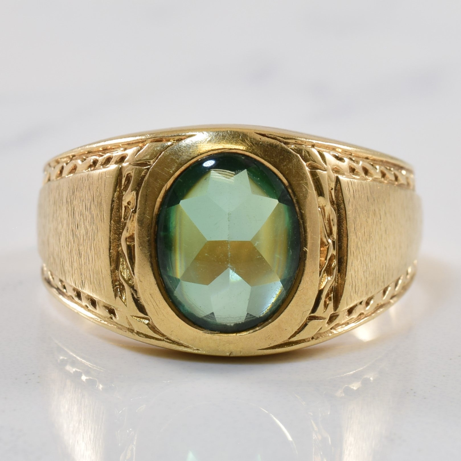 Bezel Set Synthetic Spinel Ring | 2.00ct | SZ 10.5