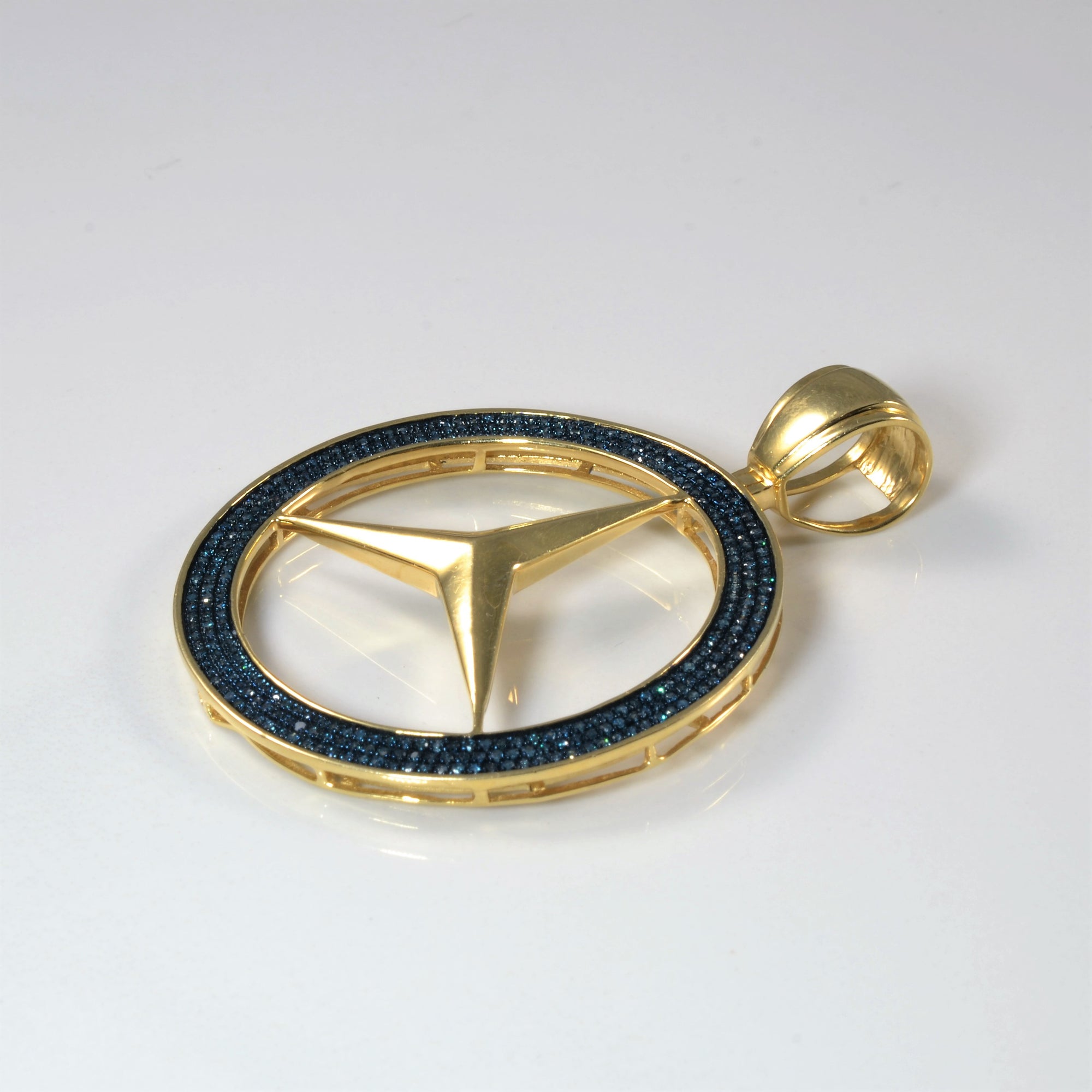 Blue Diamond Mercedes Logo Pendant | 1.00ctw | – 100 Ways