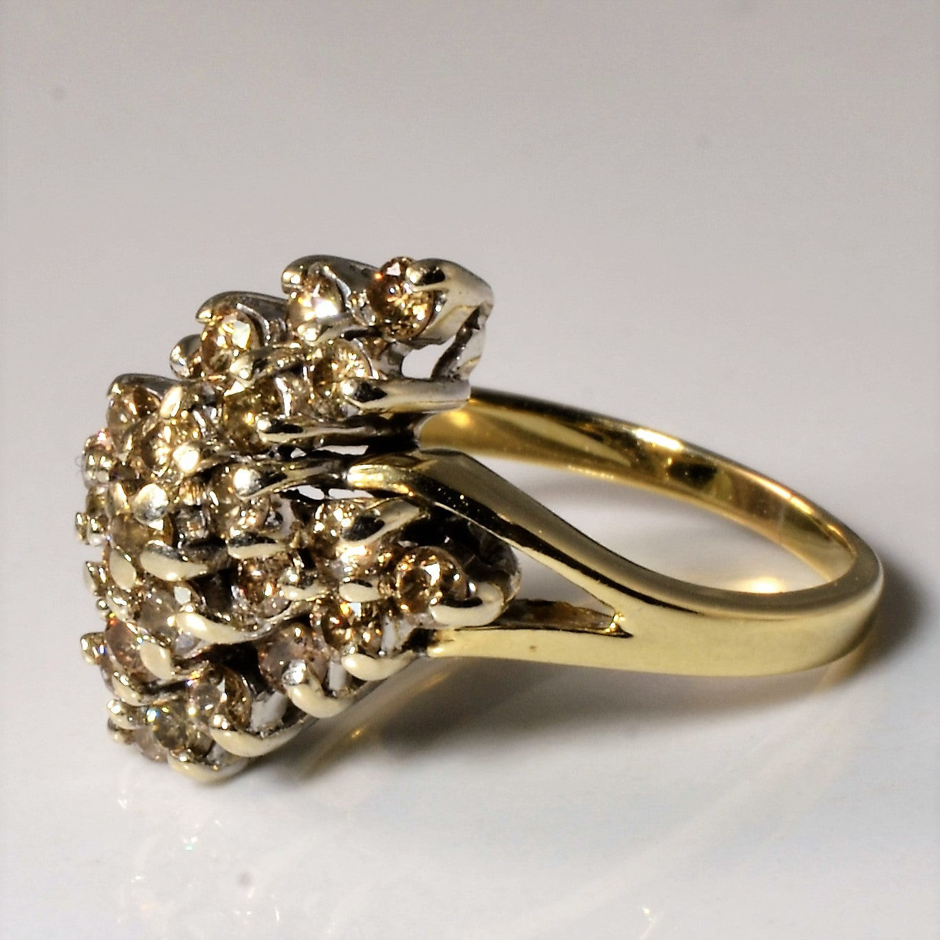 Champagne Diamond Cascade Ring | 1.00ctw | SZ 7.25 | – 100 Ways