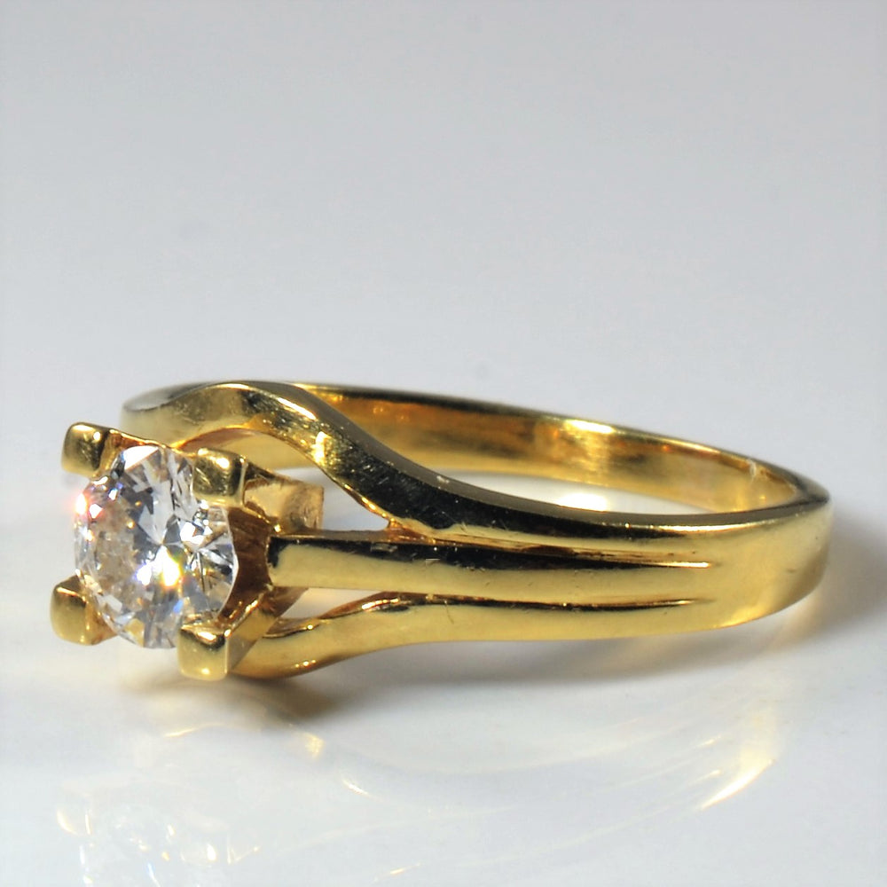 Bezel Set Diamond Multi Layer Gold Ring | 1.14ctw SI2 L/M | SZ 6.75