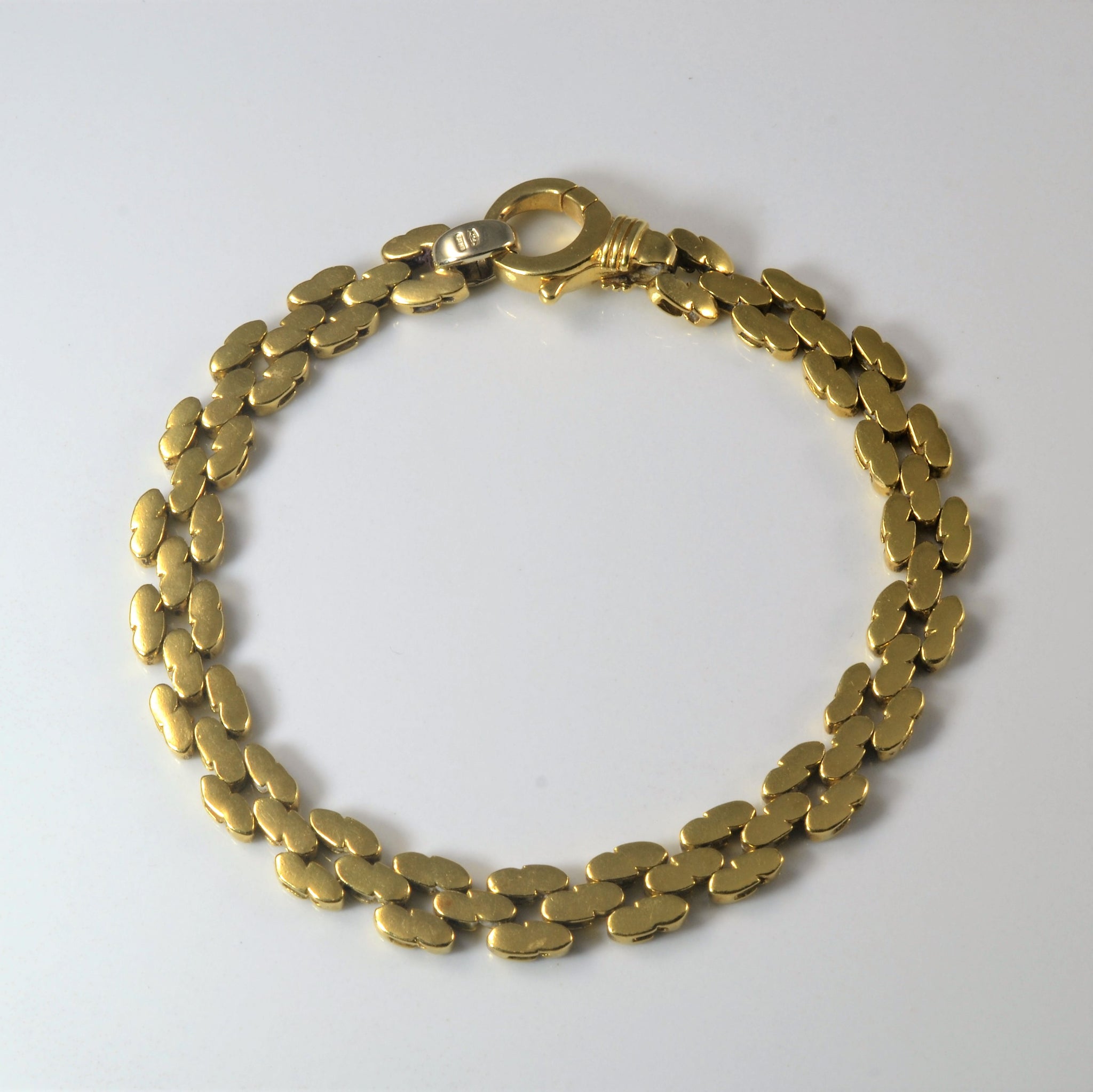 18k Yellow Gold Textured Chain Bracelet | 8"