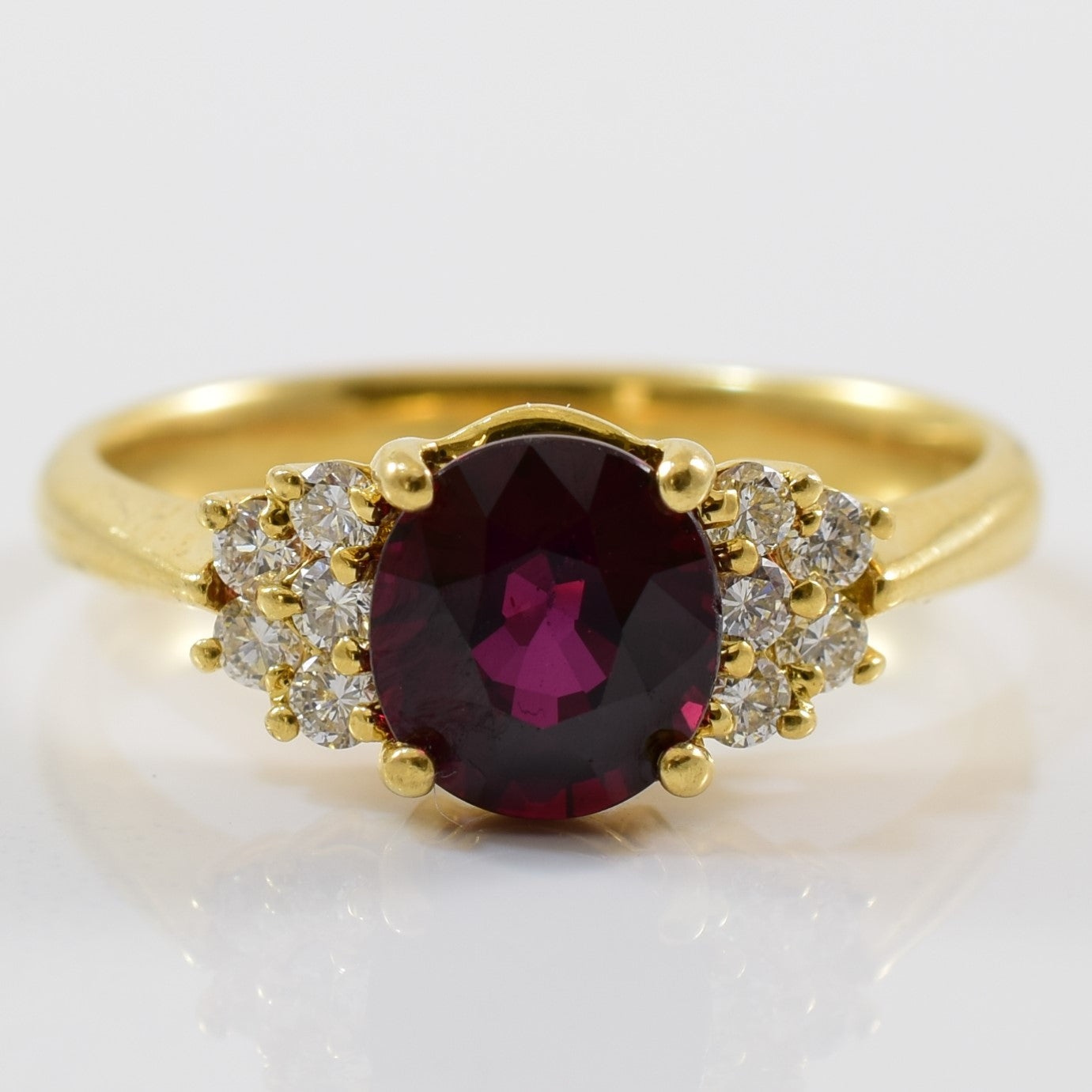 Oval Ruby & Diamond Engagement Ring | 0.25ctw, 1.75ct | SZ 7.5 | – 100 Ways