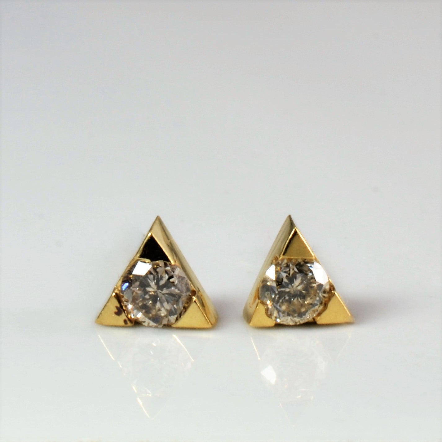 Triangular Bezel Set Diamond Stud Earrings | 0.26 ctw | – 100 Ways