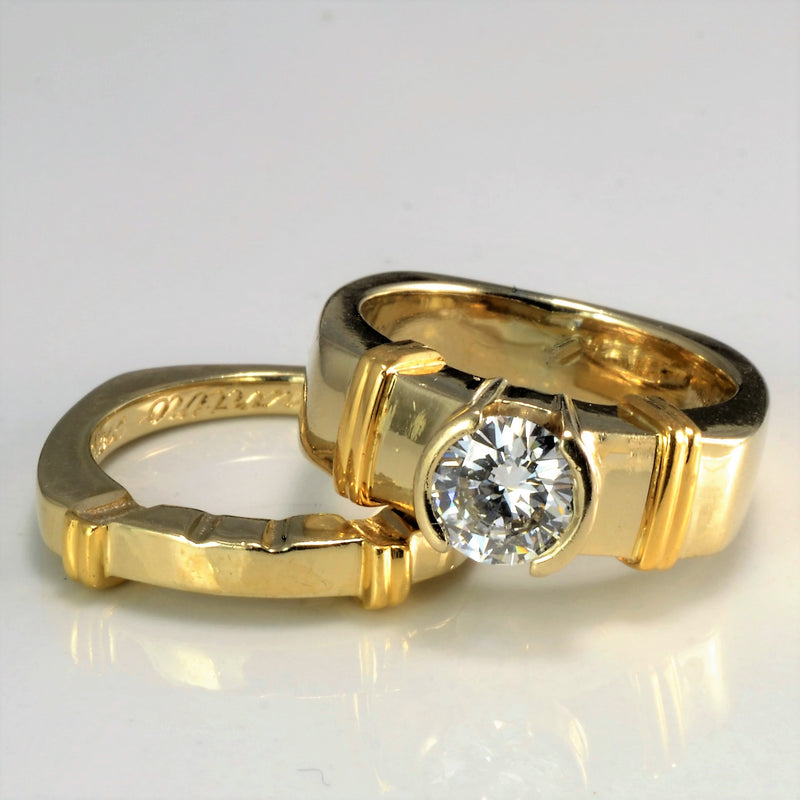 Bezel Set Diamond Multi Layer Gold Ring | 1.14ctw SI2 L/M | SZ 6.75
