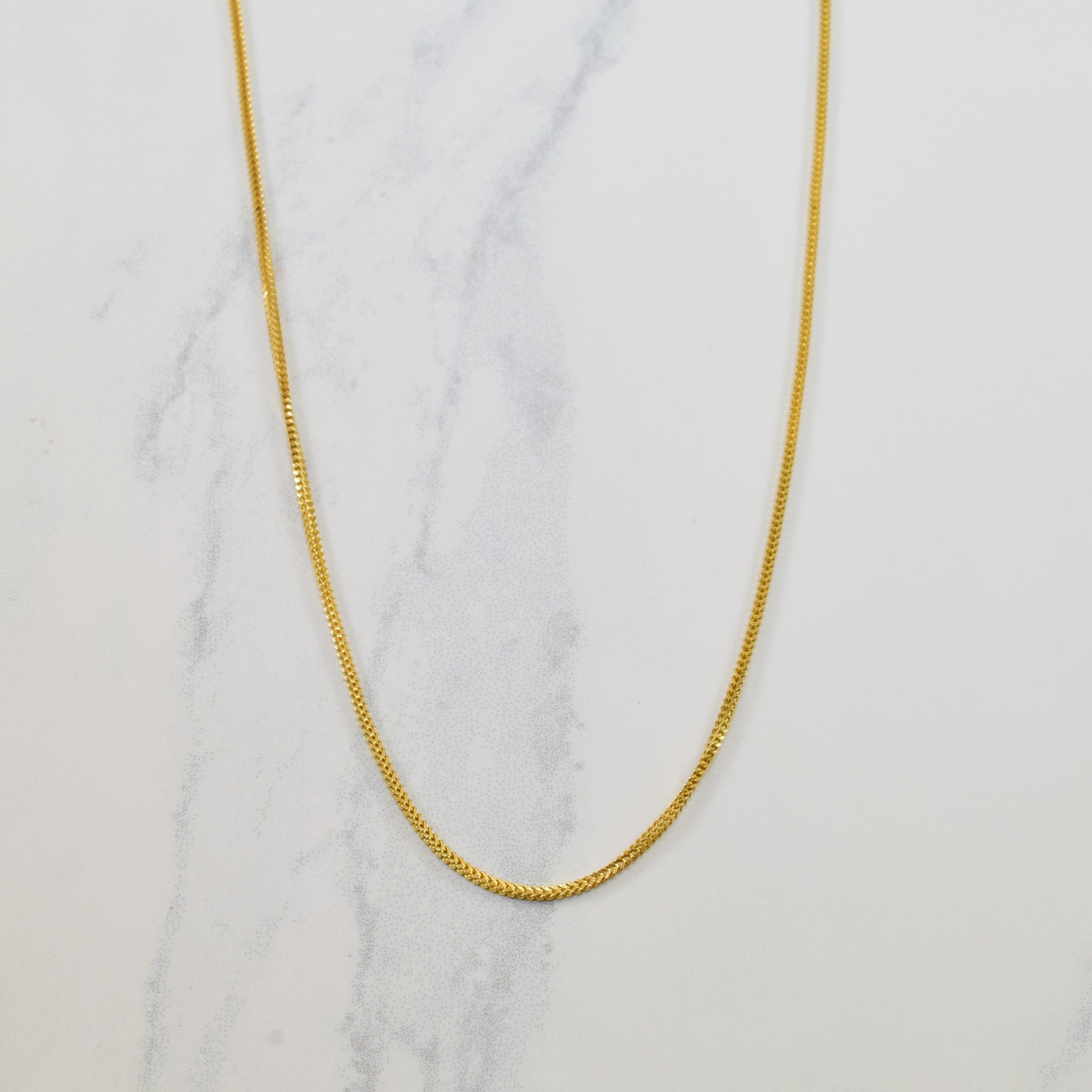 21k Yellow Gold Fine Foxtail Chain | 18"