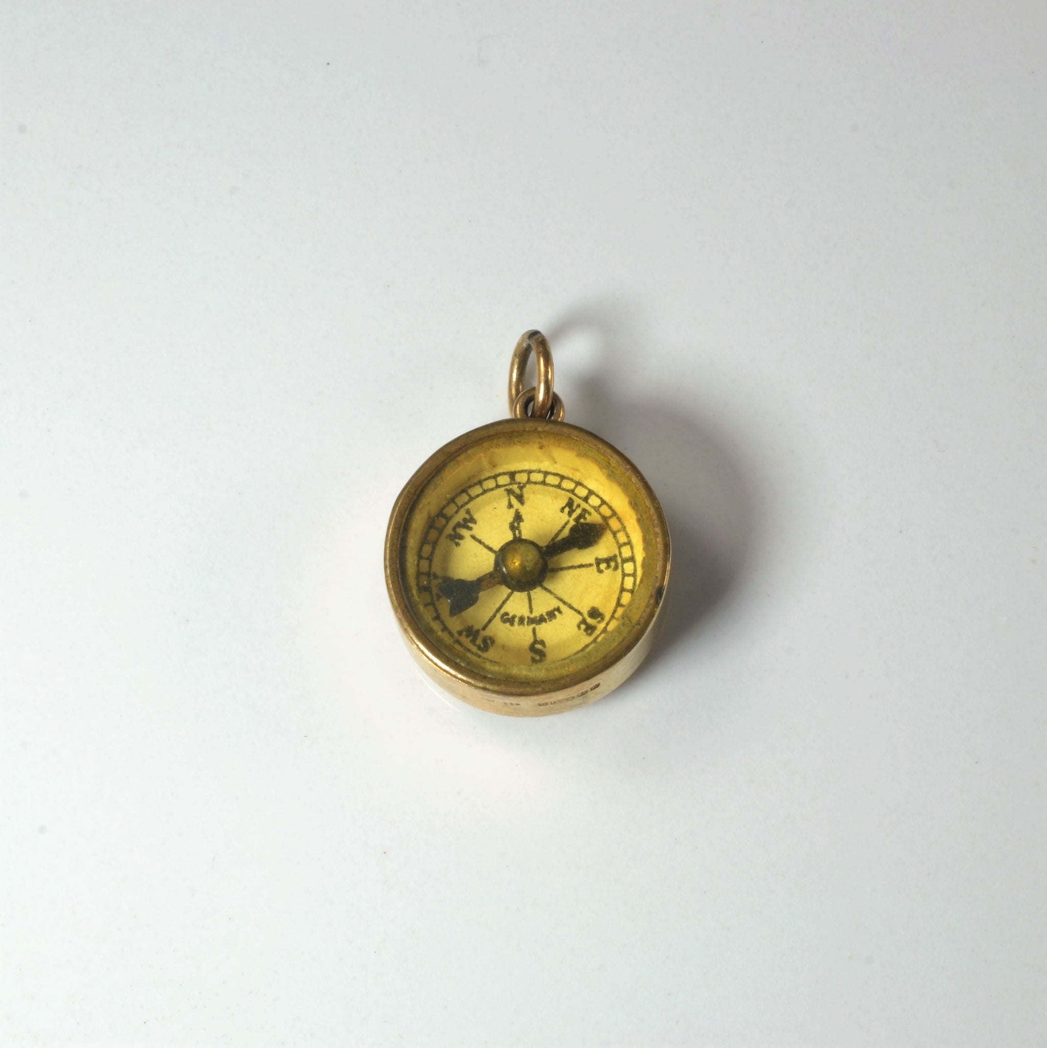 1961 Birmingham 9k Gold Saint Christopher Compass Pendant