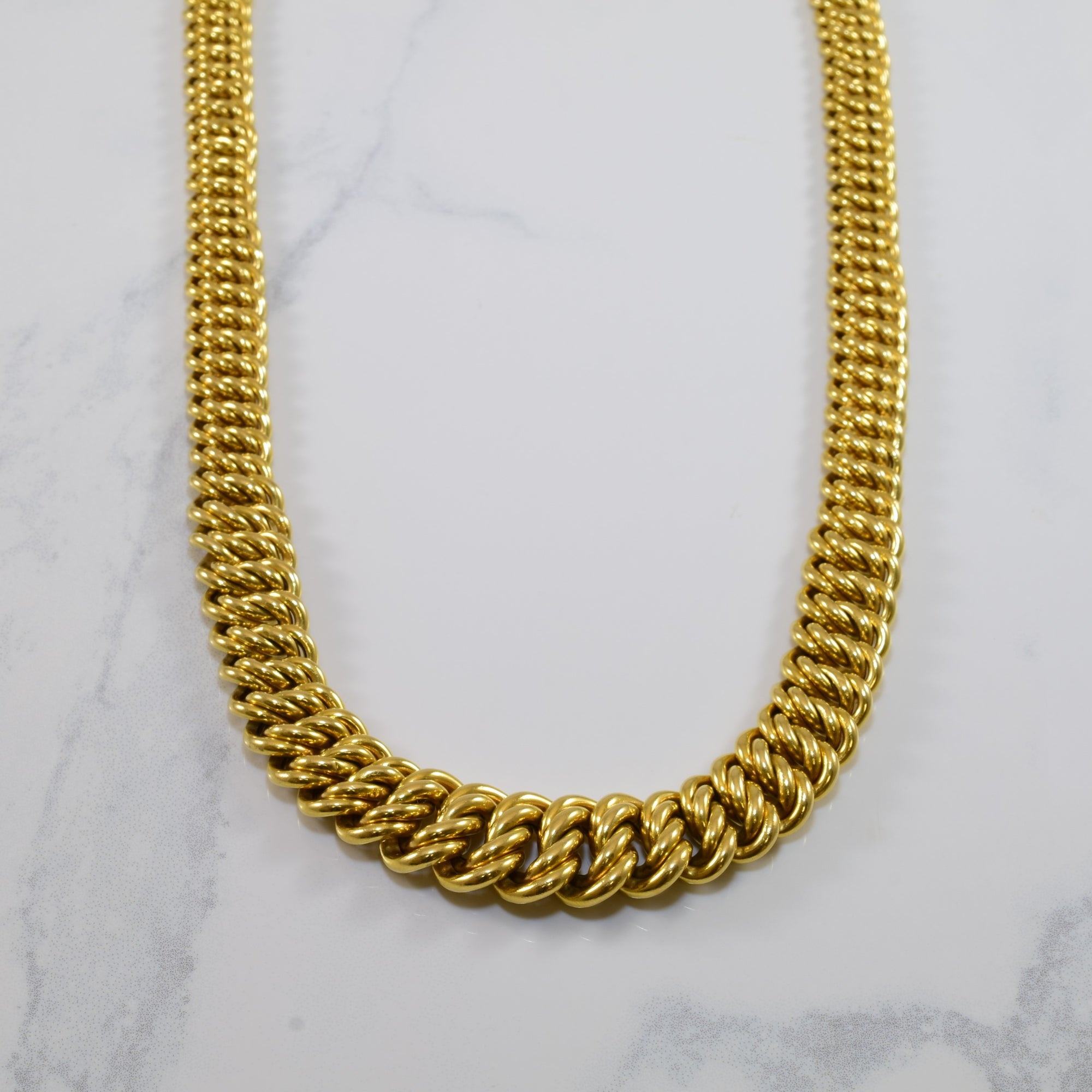 Graduated Double Link Chain Necklace | 18 Graduated Double Link Chain Necklace | 18