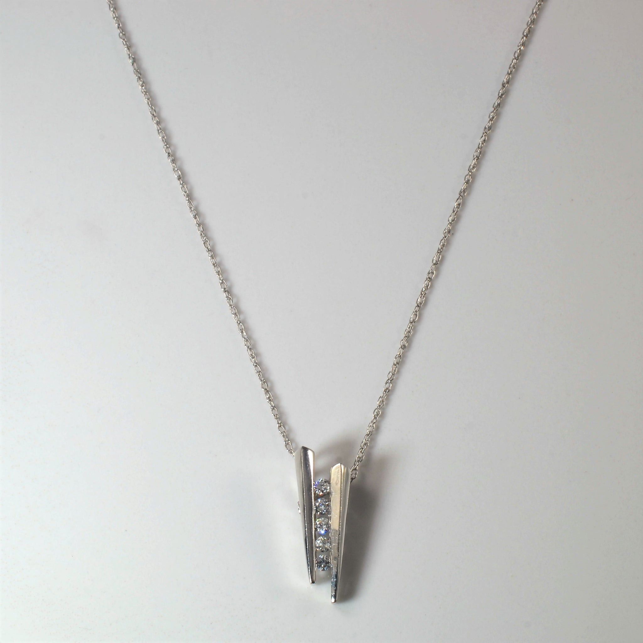 Channel Set Diamond Necklace | 0.20ctw | 18"