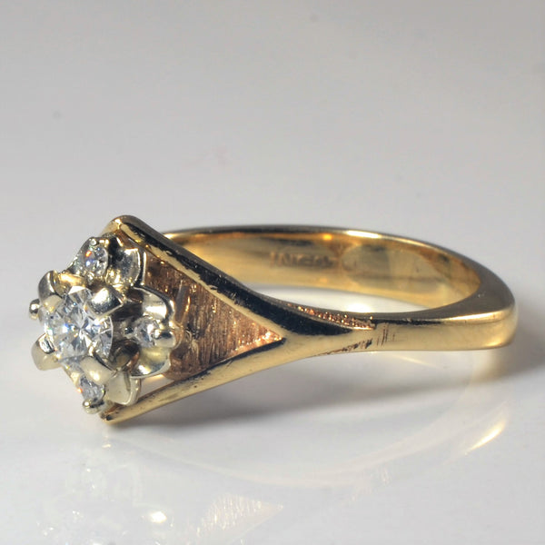 Unique Channel Set Diamond Chevron Ring | 0.39 ctw, SZ 6.25