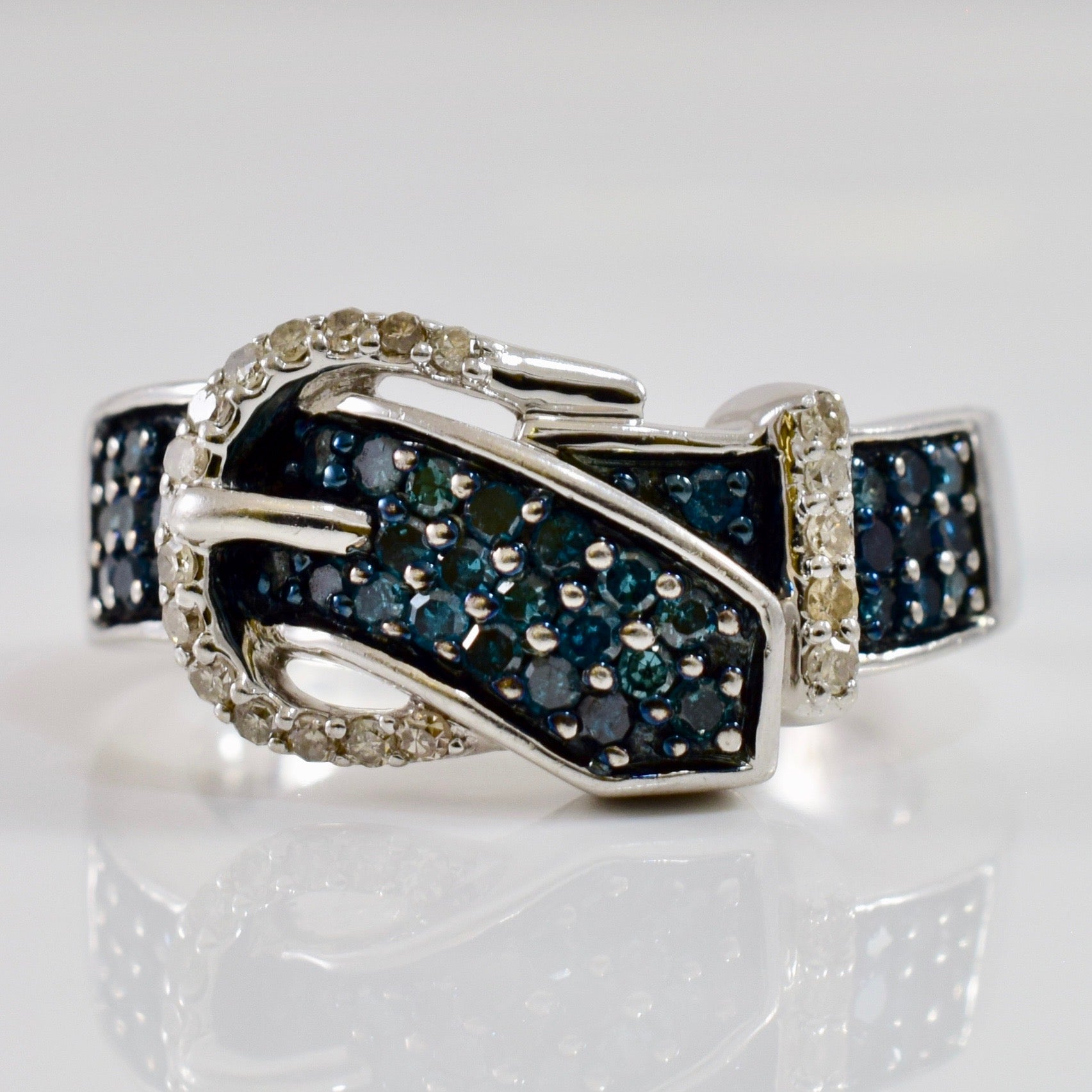Blue Diamond Belt Ring | 0.62 ctw SZ 7.25