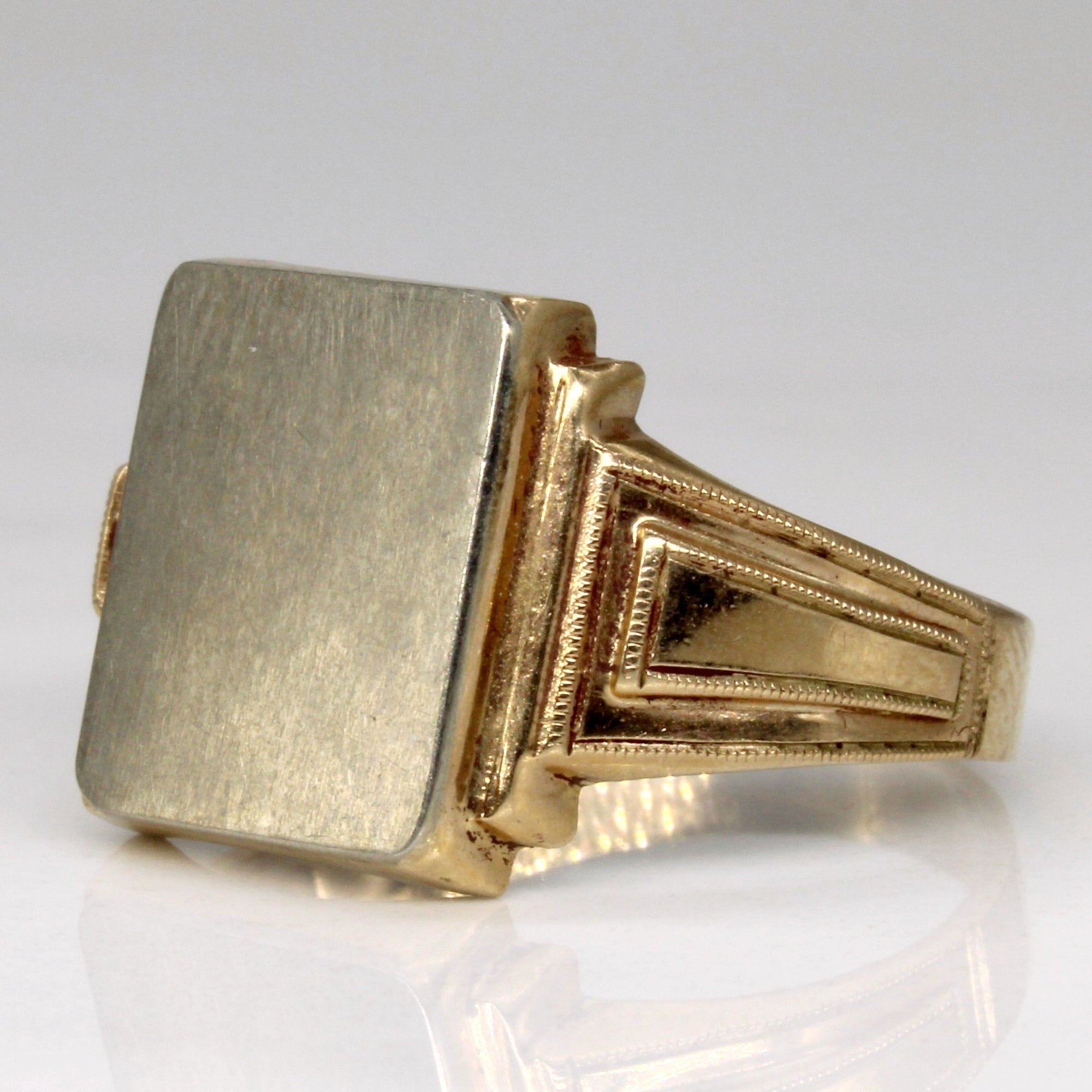 Yellow Gold Blank Signet Ring | SZ 8.75 | – 100 Ways