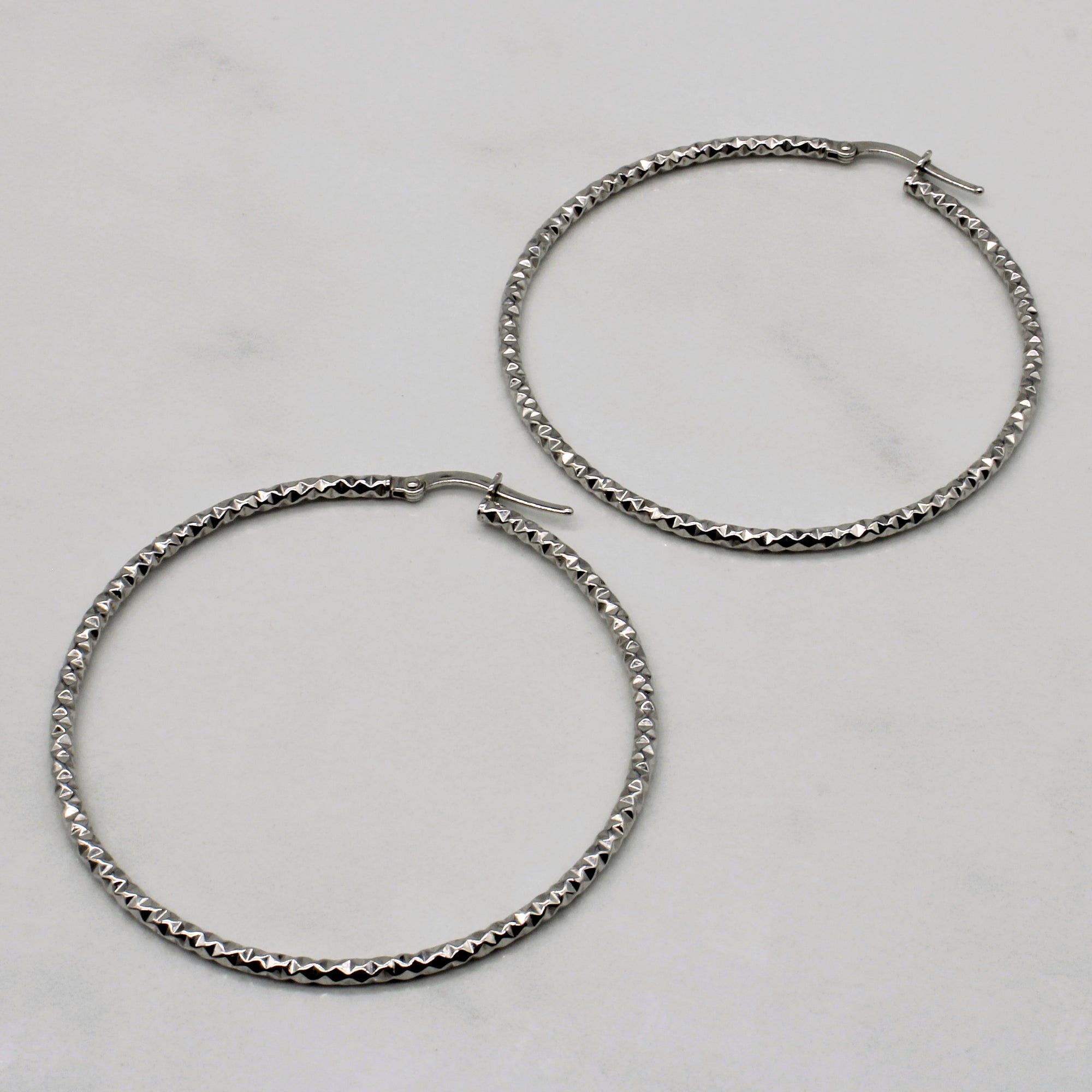 Sparkling White Gold Hoop Earrings | – 100 Ways