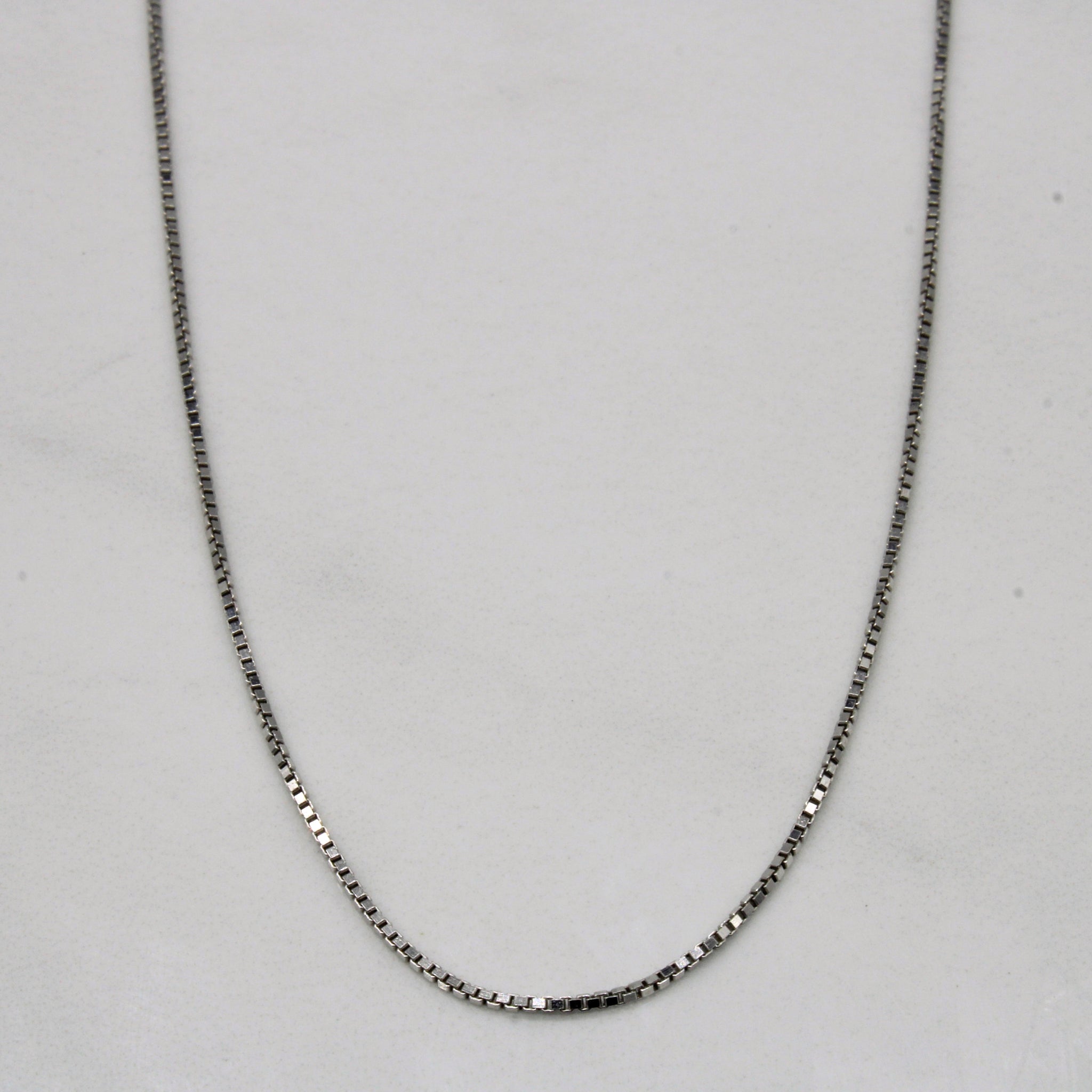 14k White Gold Box Link Chain | 16"