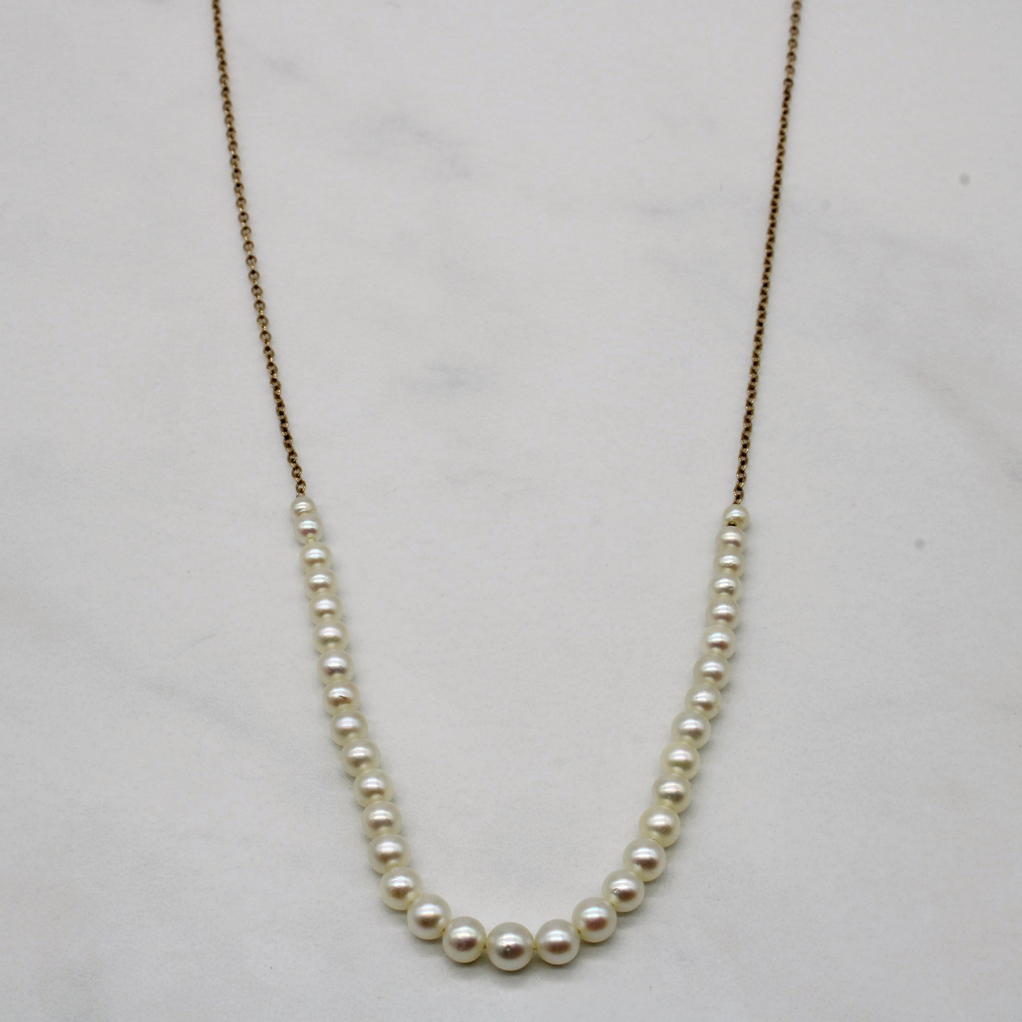 Pearl Chain Necklace | 17"