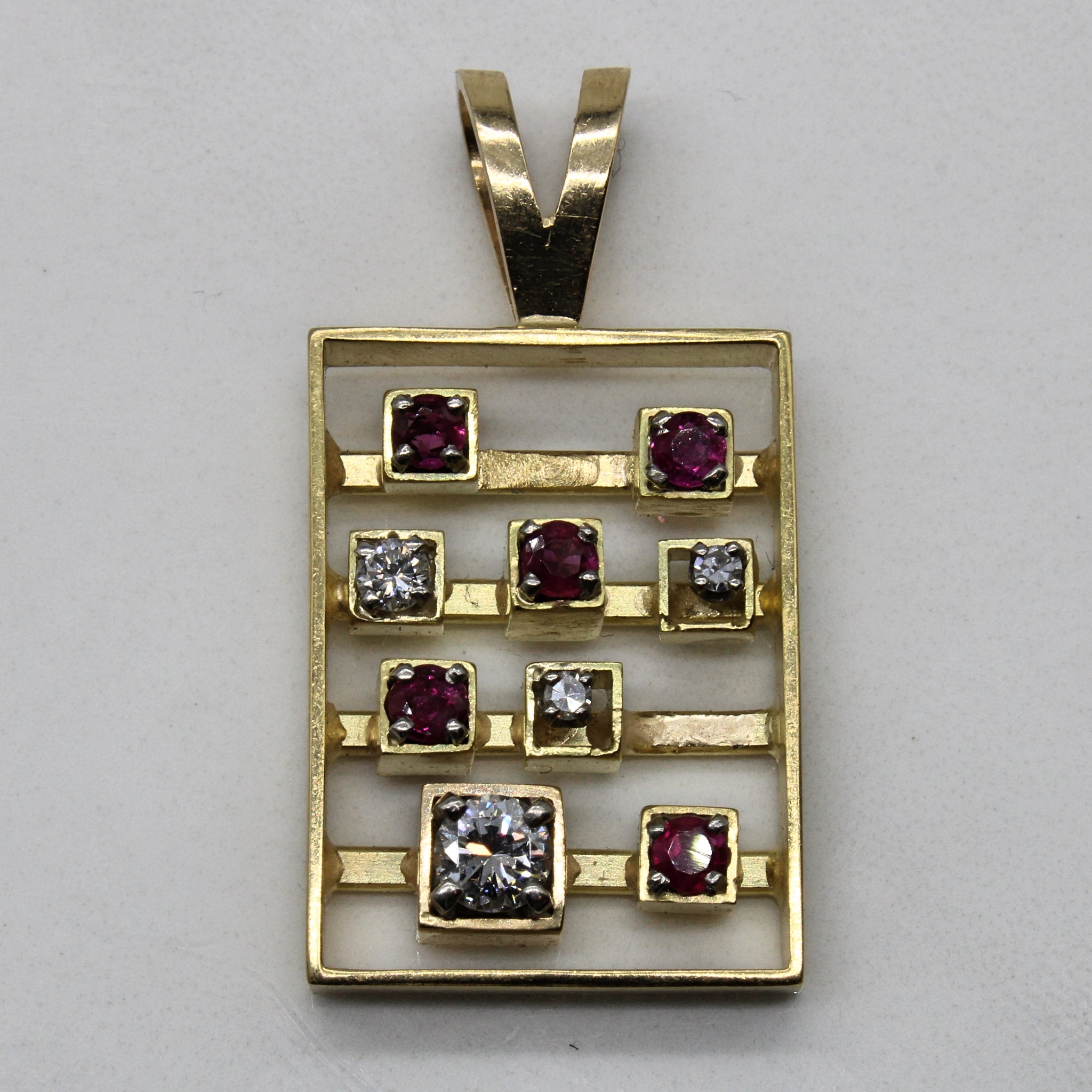 Ruby & Diamond Lattice Pendant | 0.50ctw, 0.37ctw