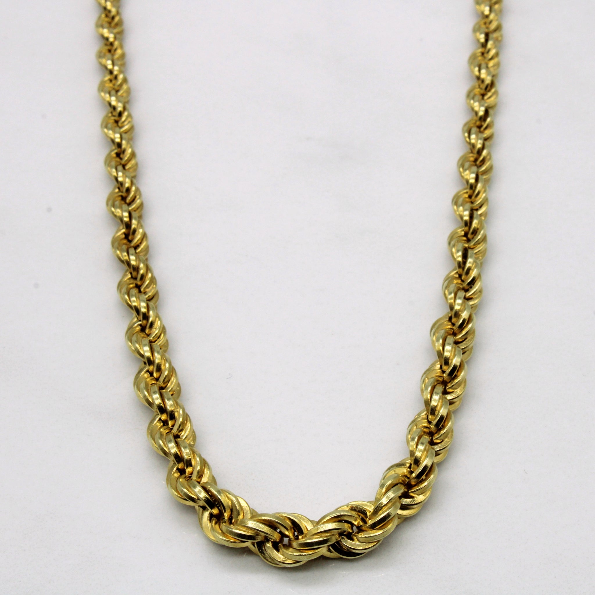 14k Yellow Gold Graduated Rope Chain | 15"